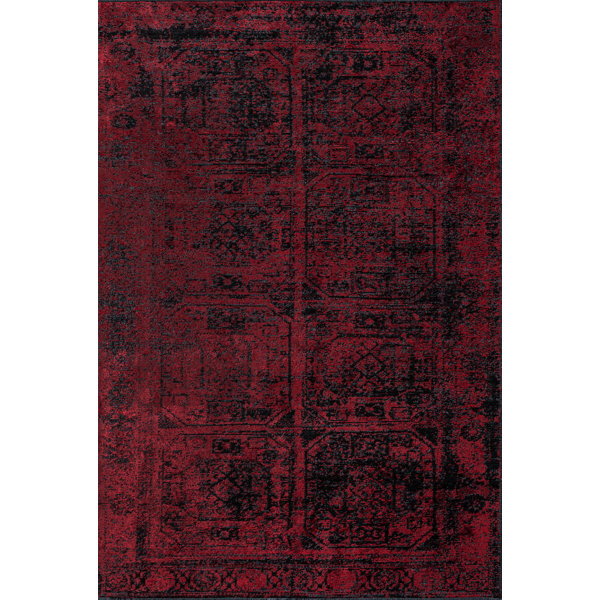 Woven Concepts Rapture Black/Red Oriental Luxury Area Rug | Wayfair