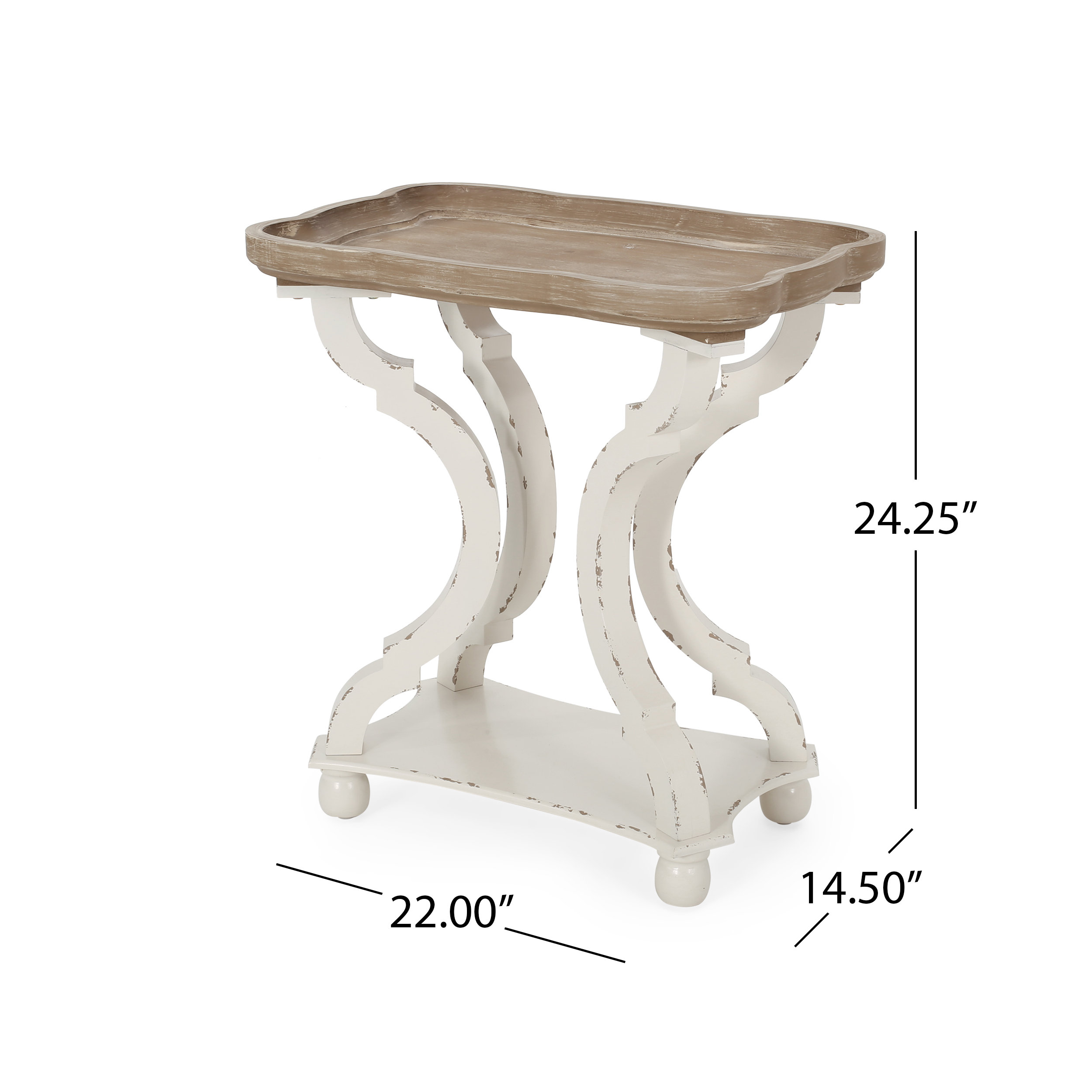 One Allium Way® Tray Top Trestle End Table with Storage & Reviews | Wayfair