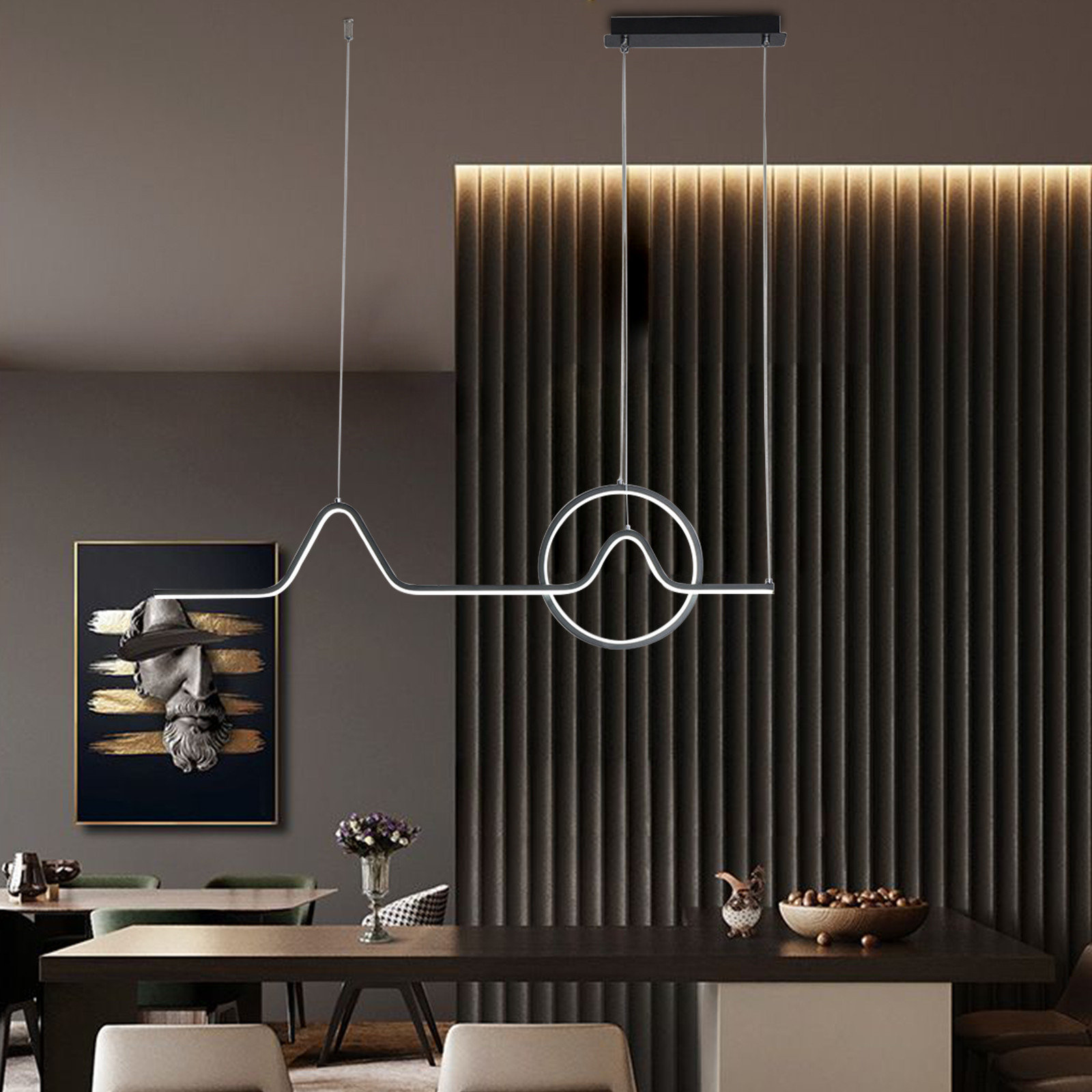 Orren Ellis Akillian Modern Minimalist LED Pendant Light Adjustable ...