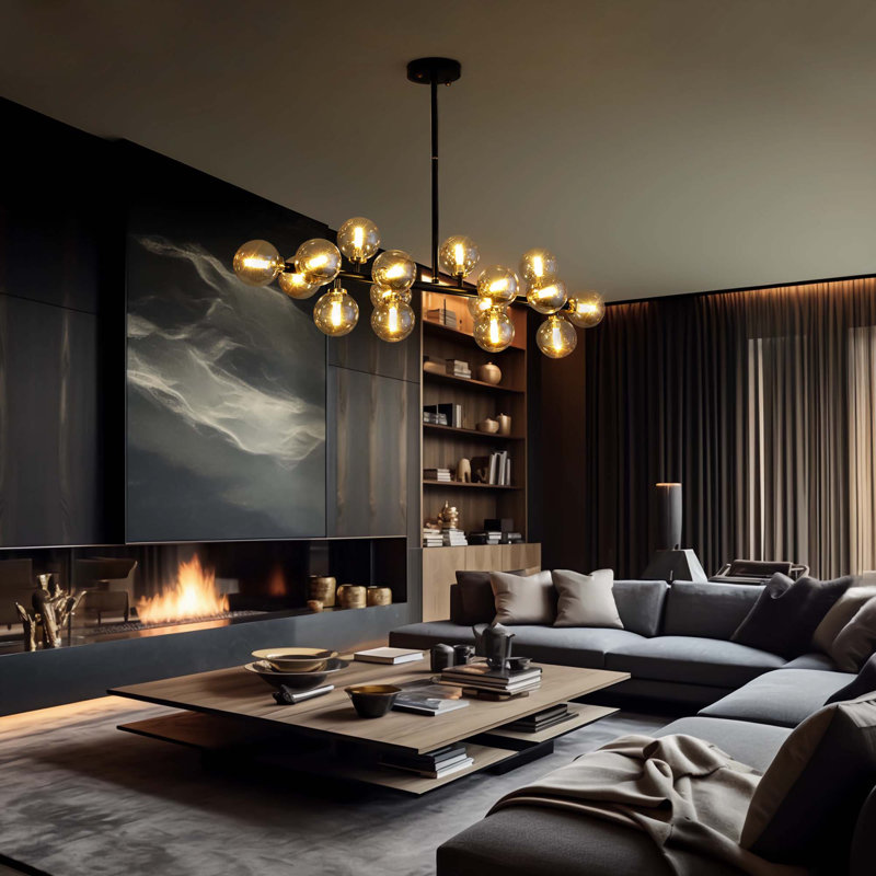 Wrought Studio™ Holmesfield 16 - Light Dimmable Bubble Glass Sputnik ...