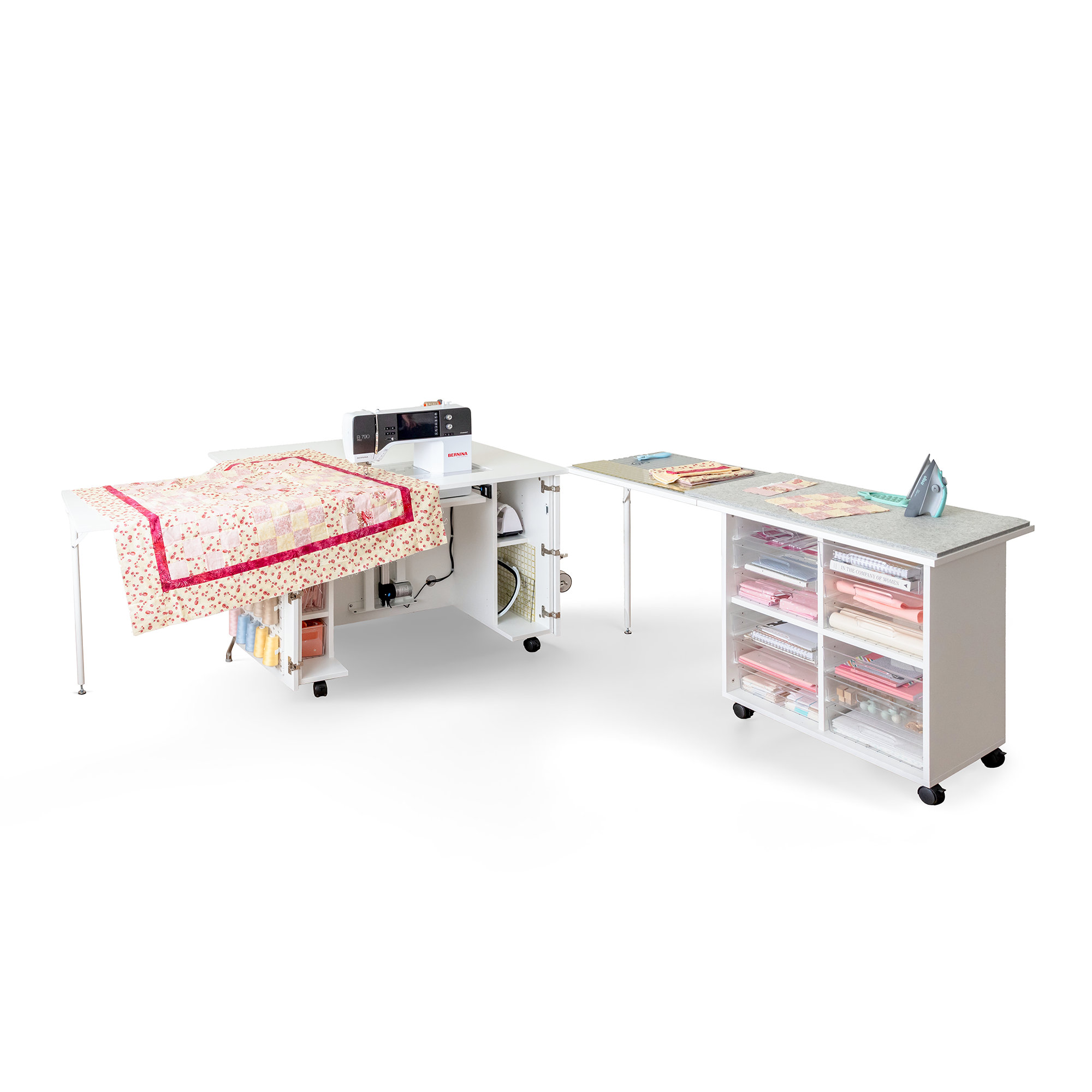 CREATE ROOM SewStation & DreamCart Bundle- Expandable Crafting & Sewing Workspace with Smart ...