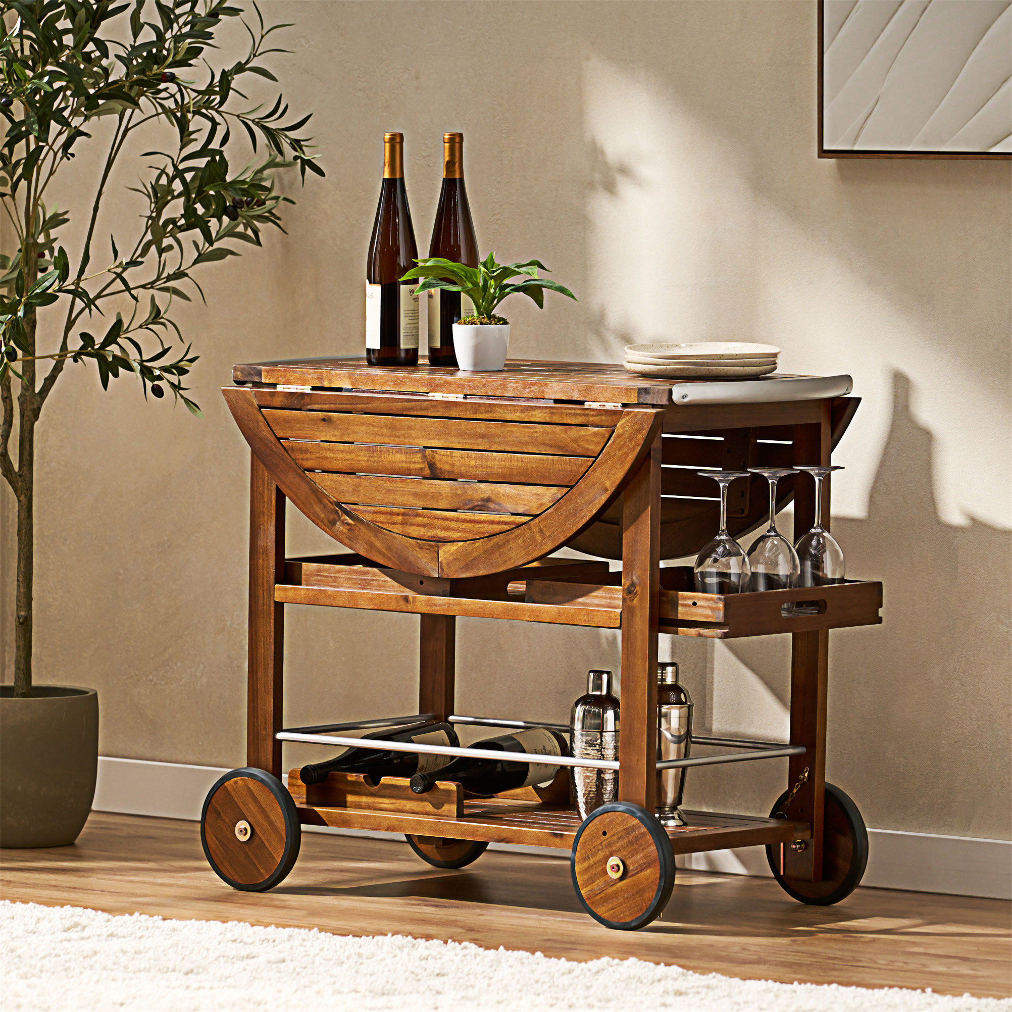 Winston Porter Bar Cart,rolling kitchen island,kitchen island | Wayfair
