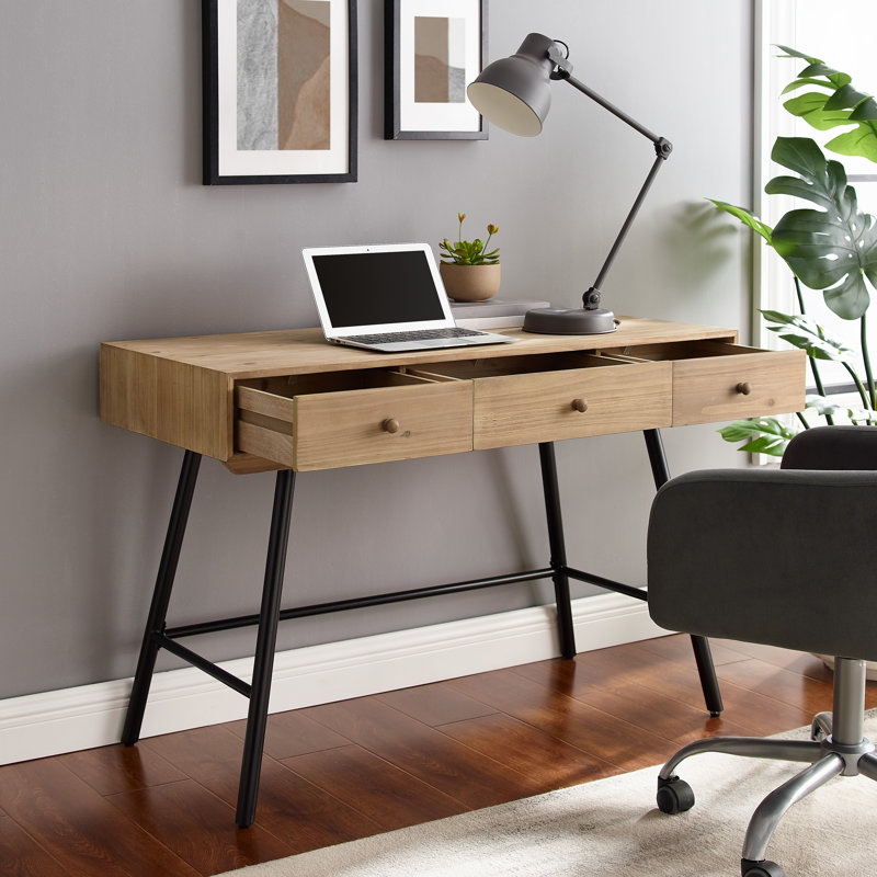 Corrigan Studio® Guercio Wood and Metal Writing Desk & Reviews | Wayfair
