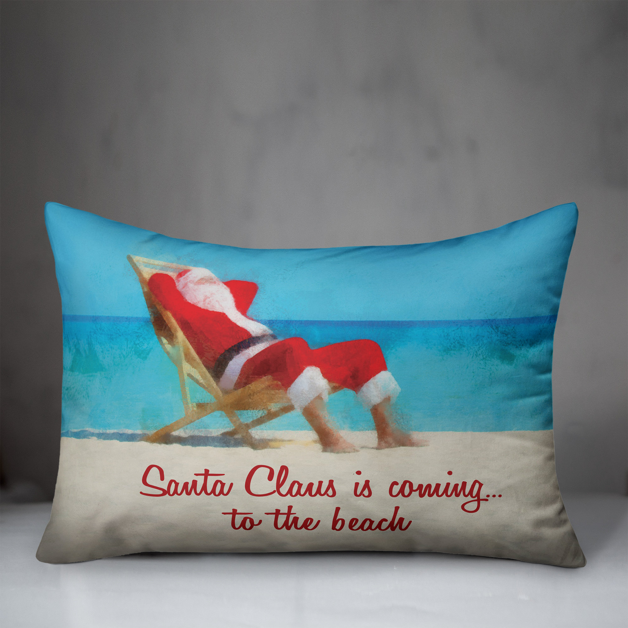 Designs Direct Creative Group Santa Claus is Coming to the Beach Lumbar ...