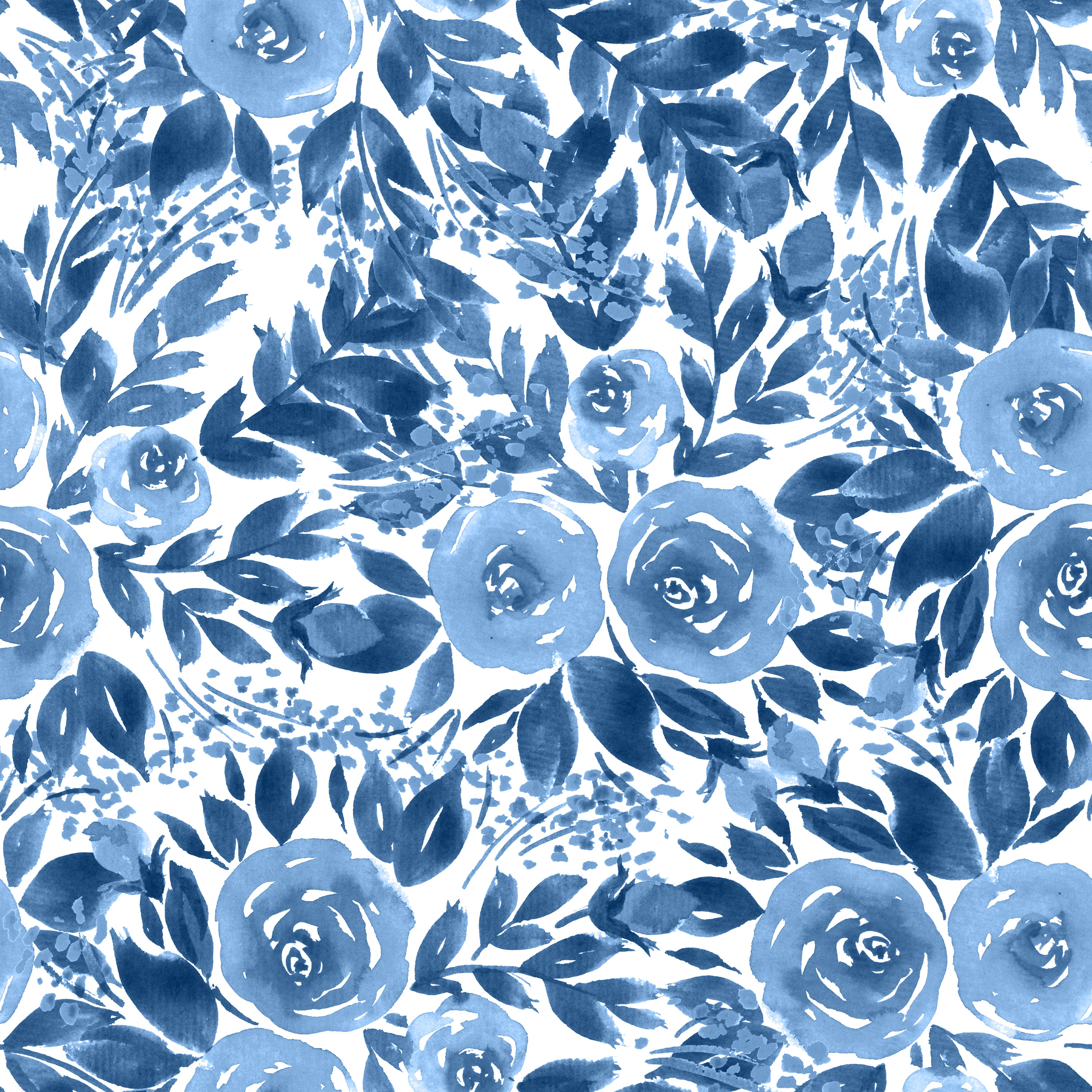 Charlton Home Indigo Blue Roses - Wayfair Canada