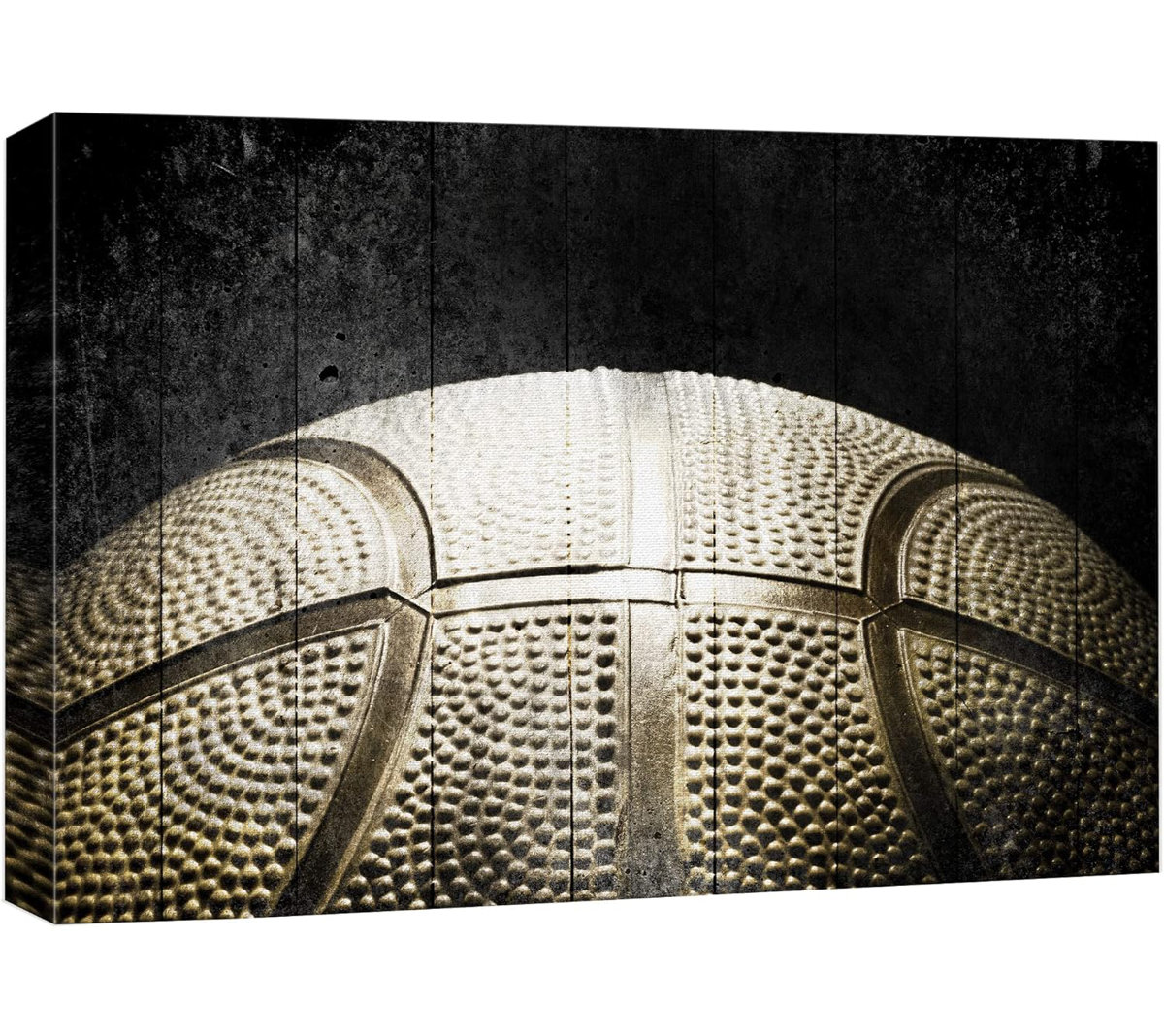 IDEA4WALL Vintage Retro Dark Wood Effect Panel Basketball Sports ...