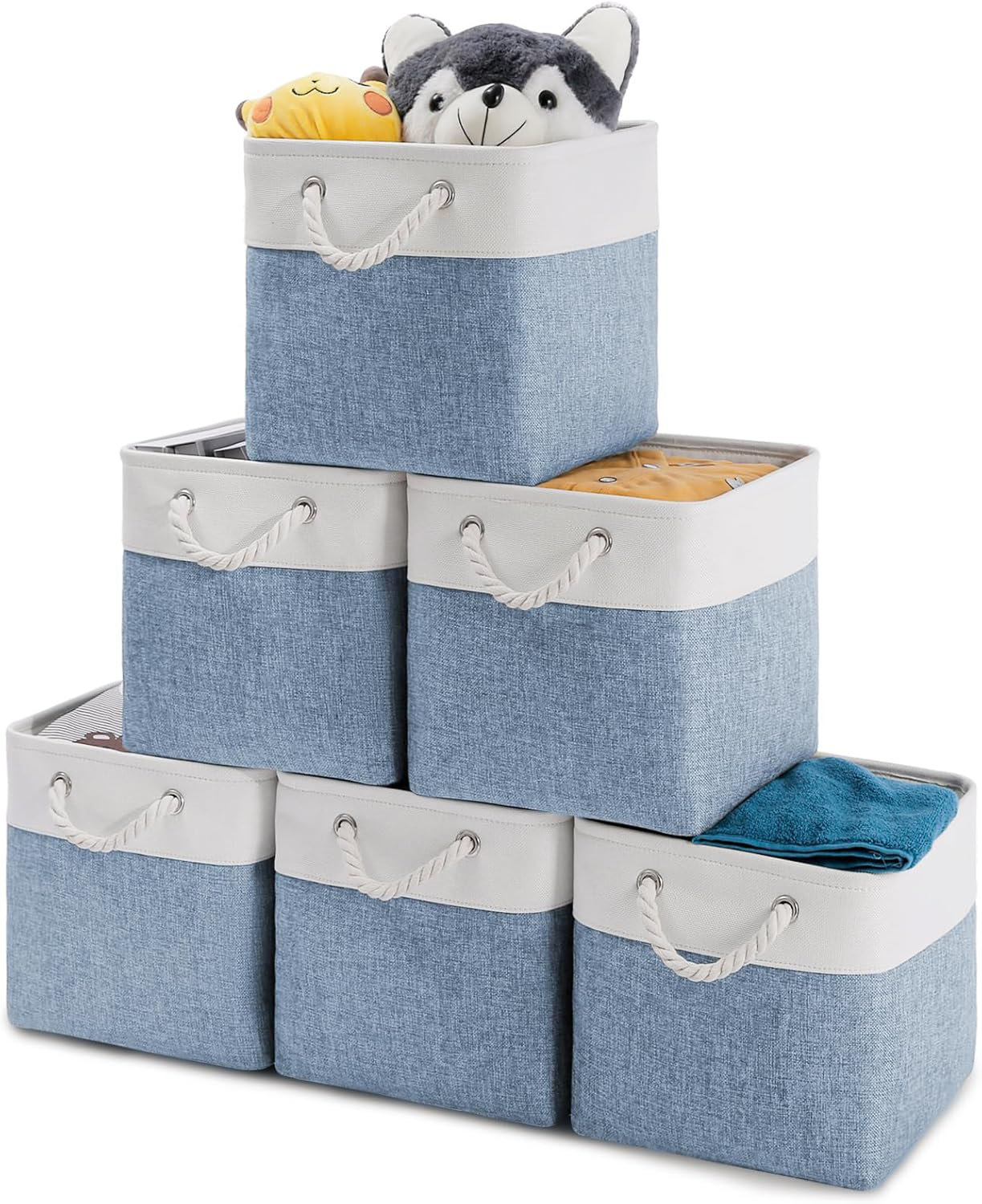Rosecliff Heights 6 Pack Cube Storage Bins, Foldable Storage Cubes ...