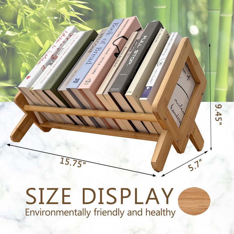 Latitude Run® Wood Desktop Shelf Small Bookshelf, Bookcase Organizer ...