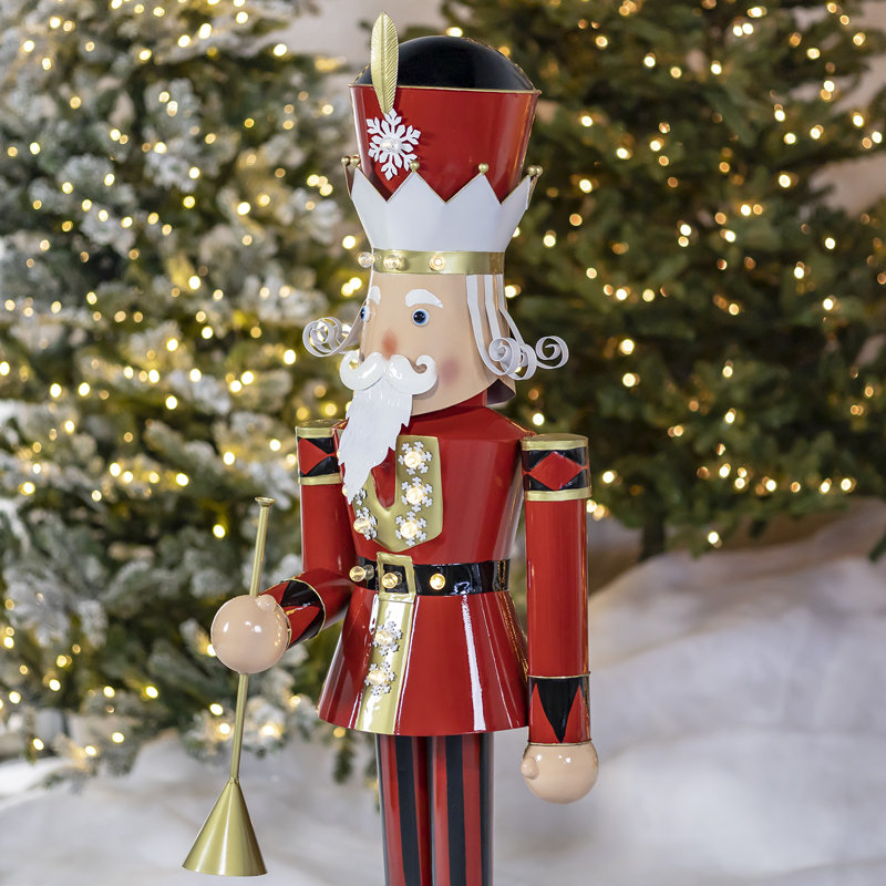 The Holiday Aisle® Large Iron Christmas Nutcracker "David" with Trumpet ...