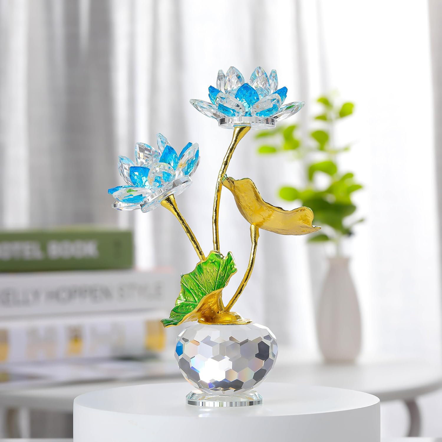 House of Hampton Crystal Blue Lotus Flower with Stems - Wayfair Canada