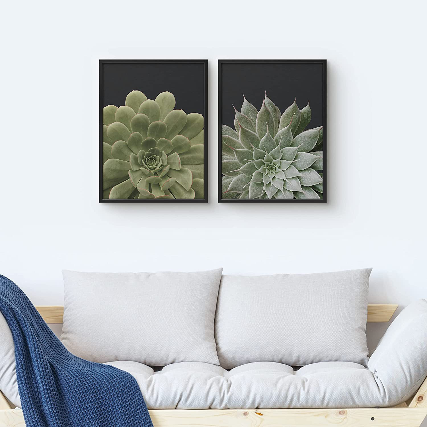 SIGNLEADER Framed Wall Art Collage Print Gallery Set Green Spiky And ...
