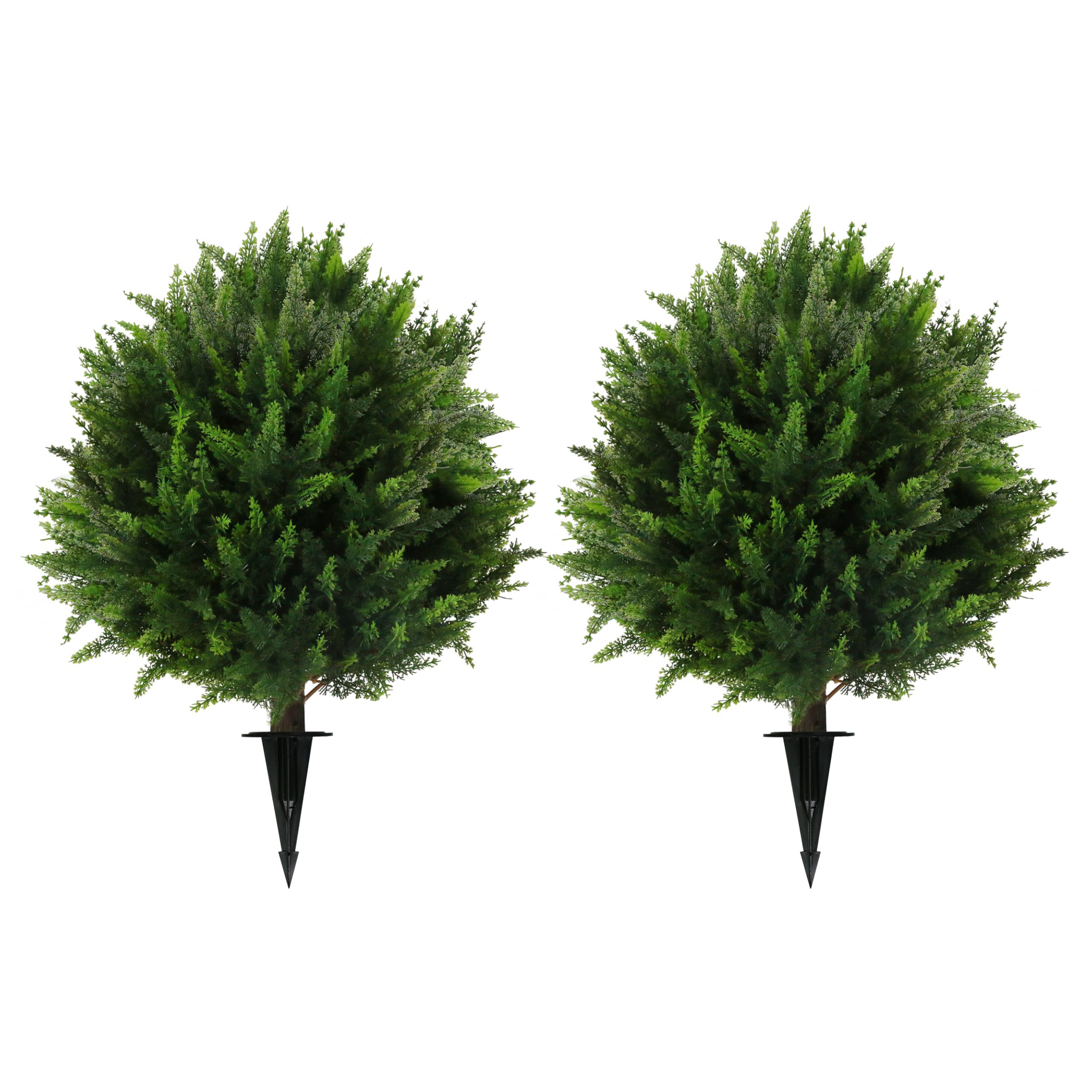 Dovecove Set Of 2 Artificial Cedar Topiary Ball Trees | Wayfair