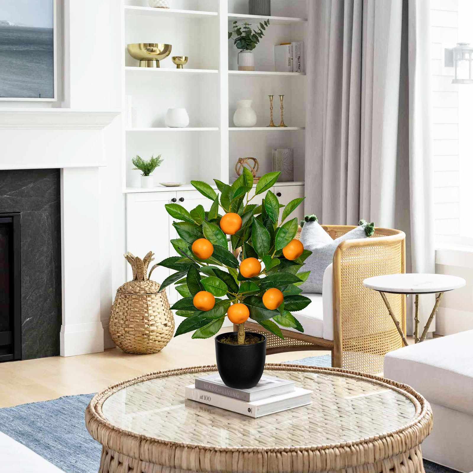 Latitude Run® 15.7 Inches Fake Orange Tree Artificial Citrus Fruit ...