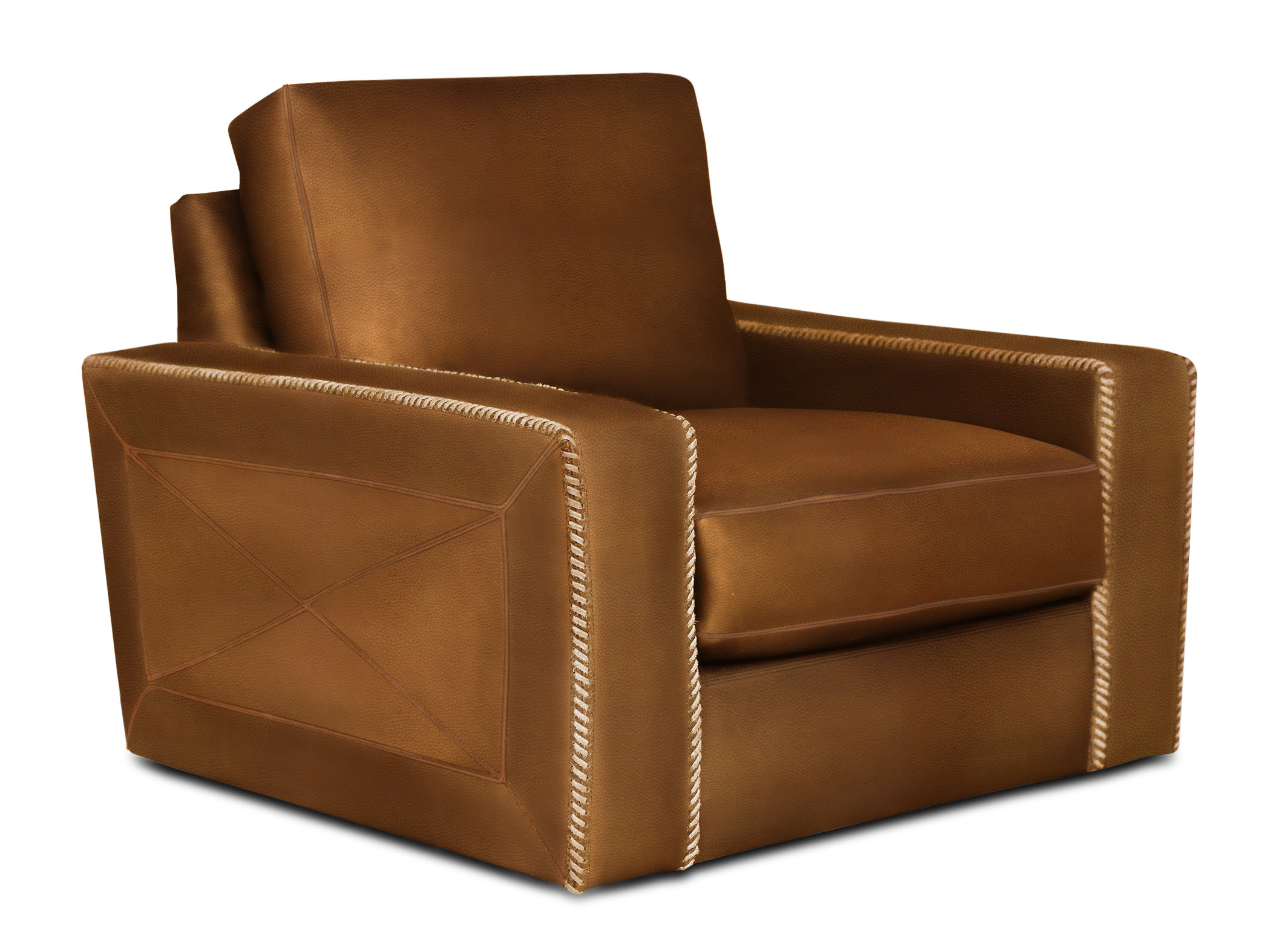 Eleanor Rigby Uptown Cowboy Leather Swivel Club Chair - Great Gifts Club