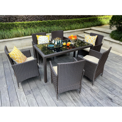 Dining Set Six Person Patio Dining Sets You'll Love | Wayfair