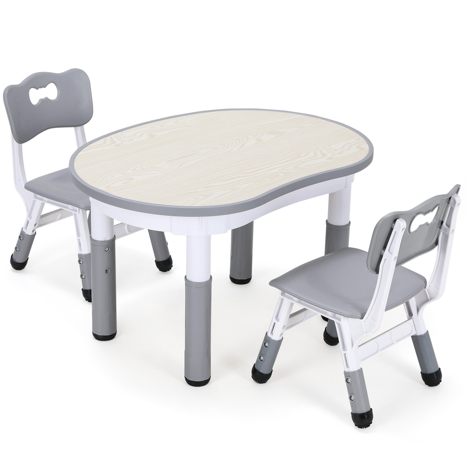 Pirecart 1 Kids Table and 2 Chairs Set, Kids Art Table with Graffiti ...