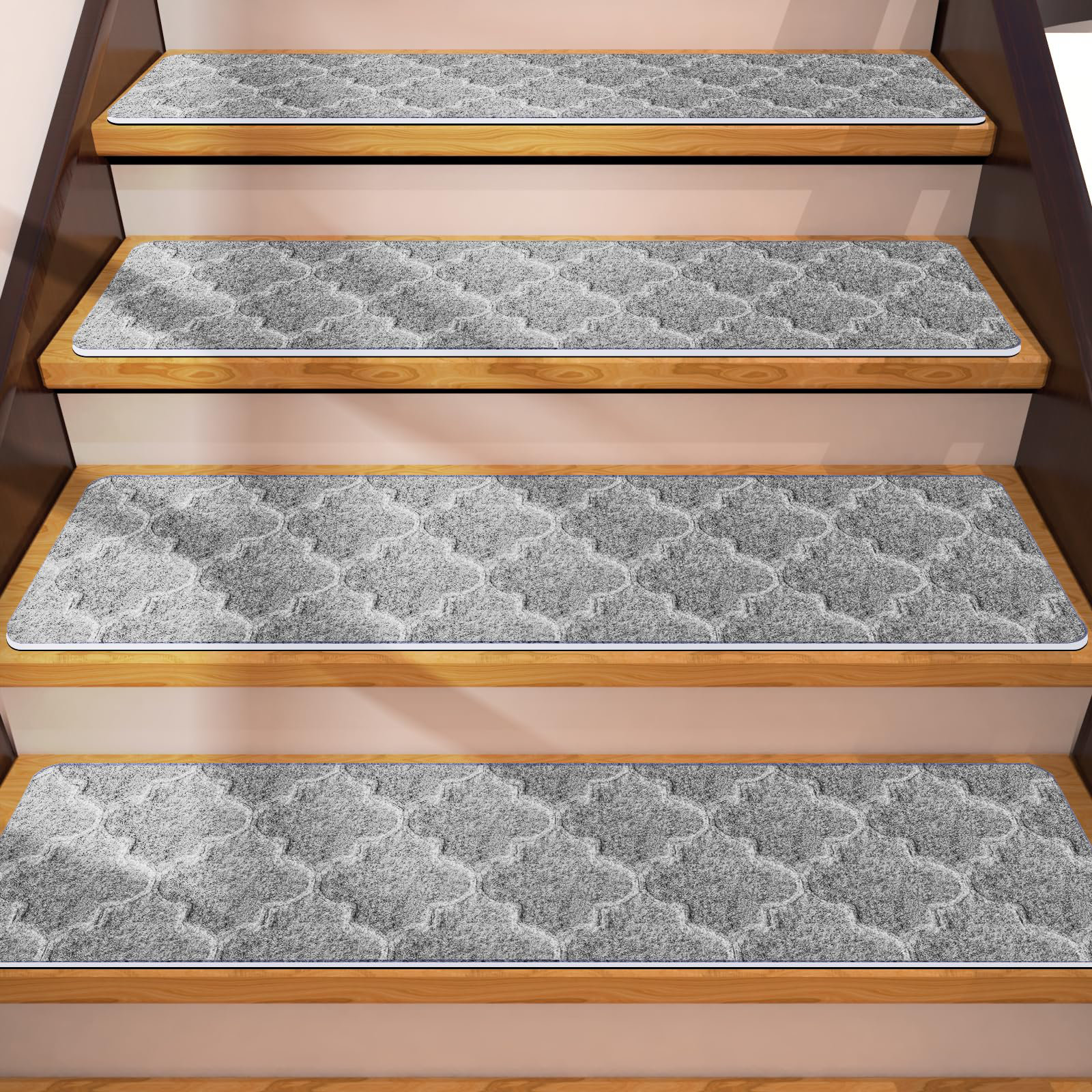 Latitude Run® 8" X 30" Non-Slip Stair Treads 7 Pack, Non-Slip Carpet ...