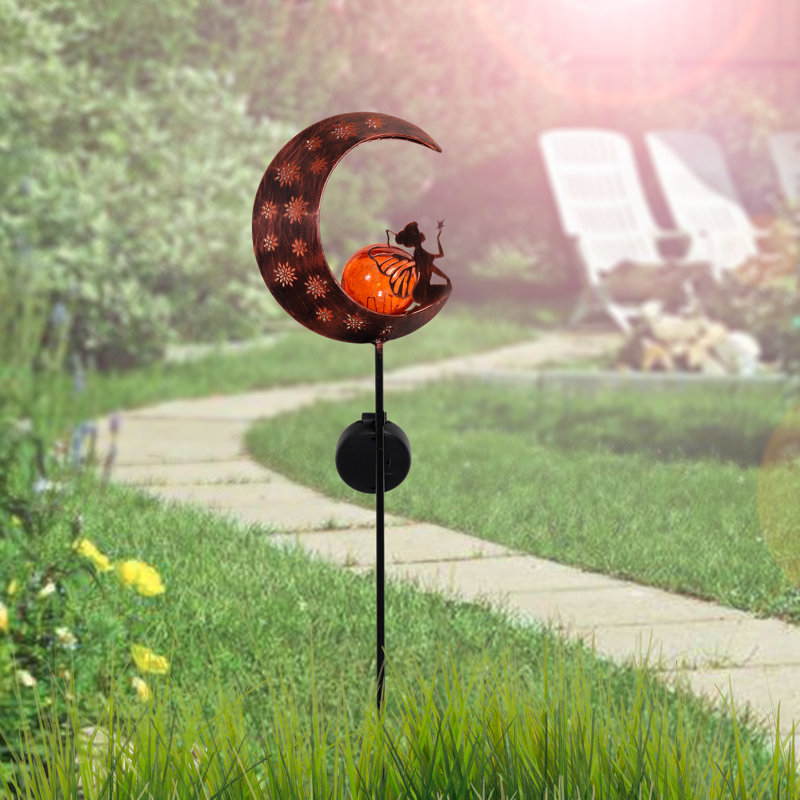 Trinx Jemmy Metal Sun And Star Garden Stake - Little Fairy and Moon ...