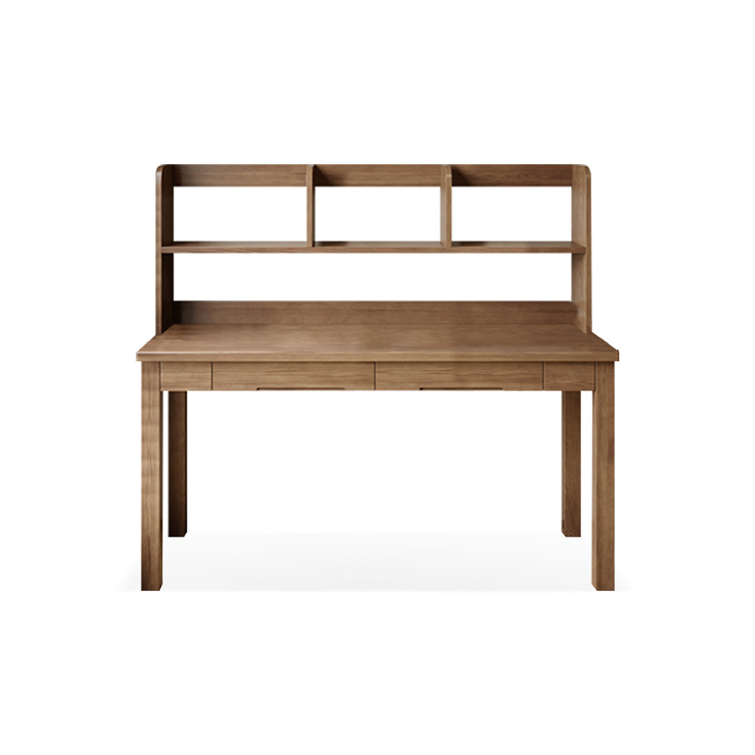 Furnire Lewi Light-walnut Rectangular Solid Wood desks | Wayfair