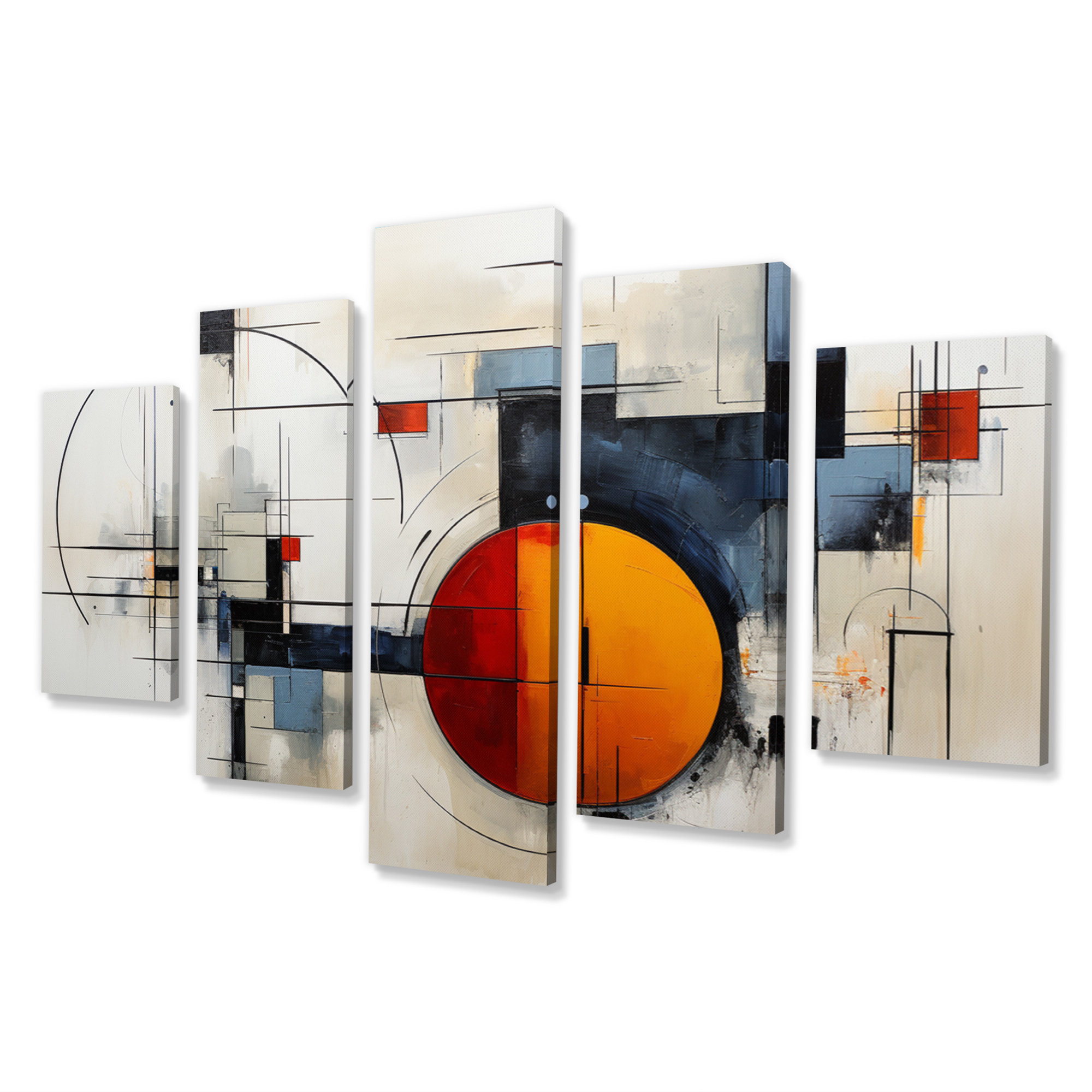 Latitude Run® Red Suprematism Reduced I - Abstract Suprematism Canvas ...