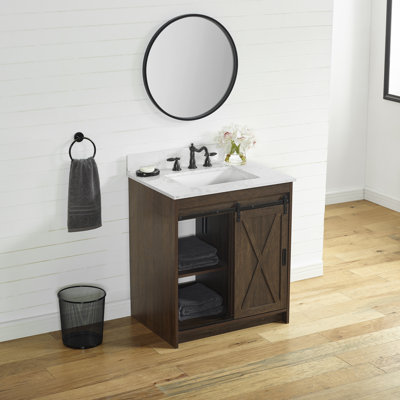 Sand & Stable Jillian 30'' Single Bathroom Vanity with Engineered Stone ...