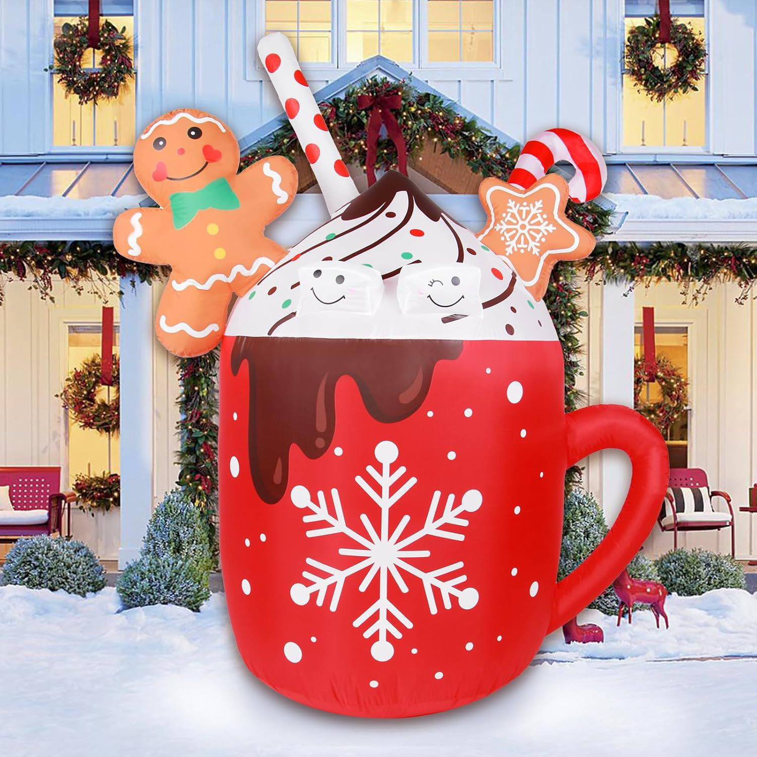 Alcott Hill® Inflatable Christmas Decorations Outdoor 6Ft Cute Giant ...