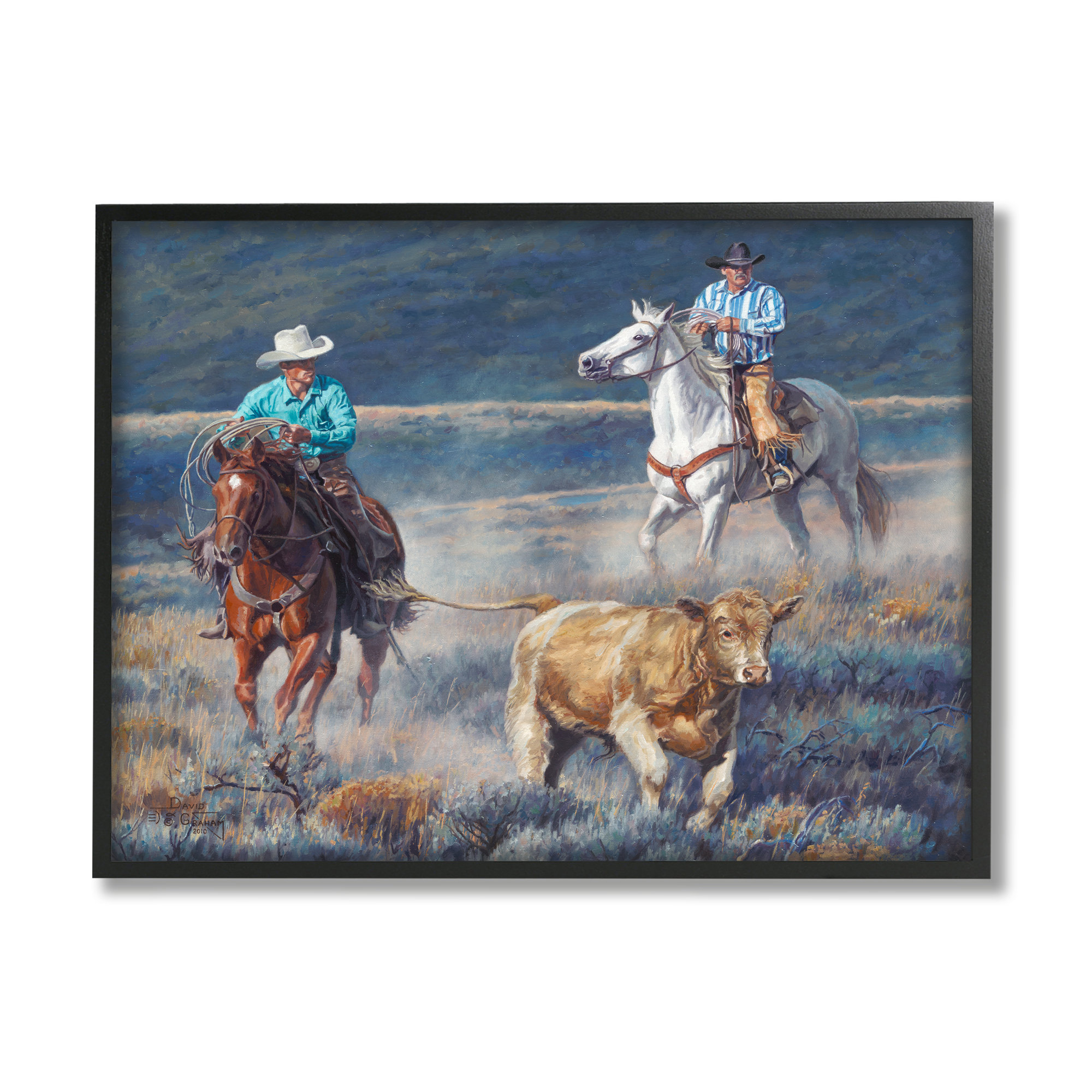 Stupell Industries Cowboys Wrangling Cattle On Canvas by David Graham ...