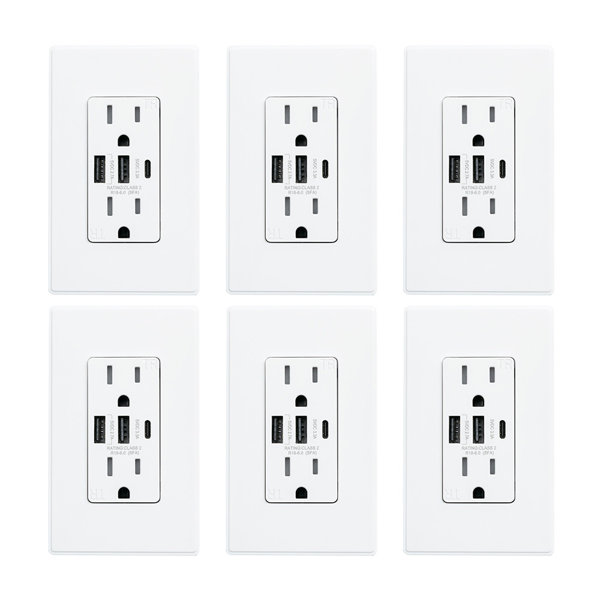 ELEGRP 15 Amps Tamper Resistant Duplex Outlet with USB Port & Reviews ...