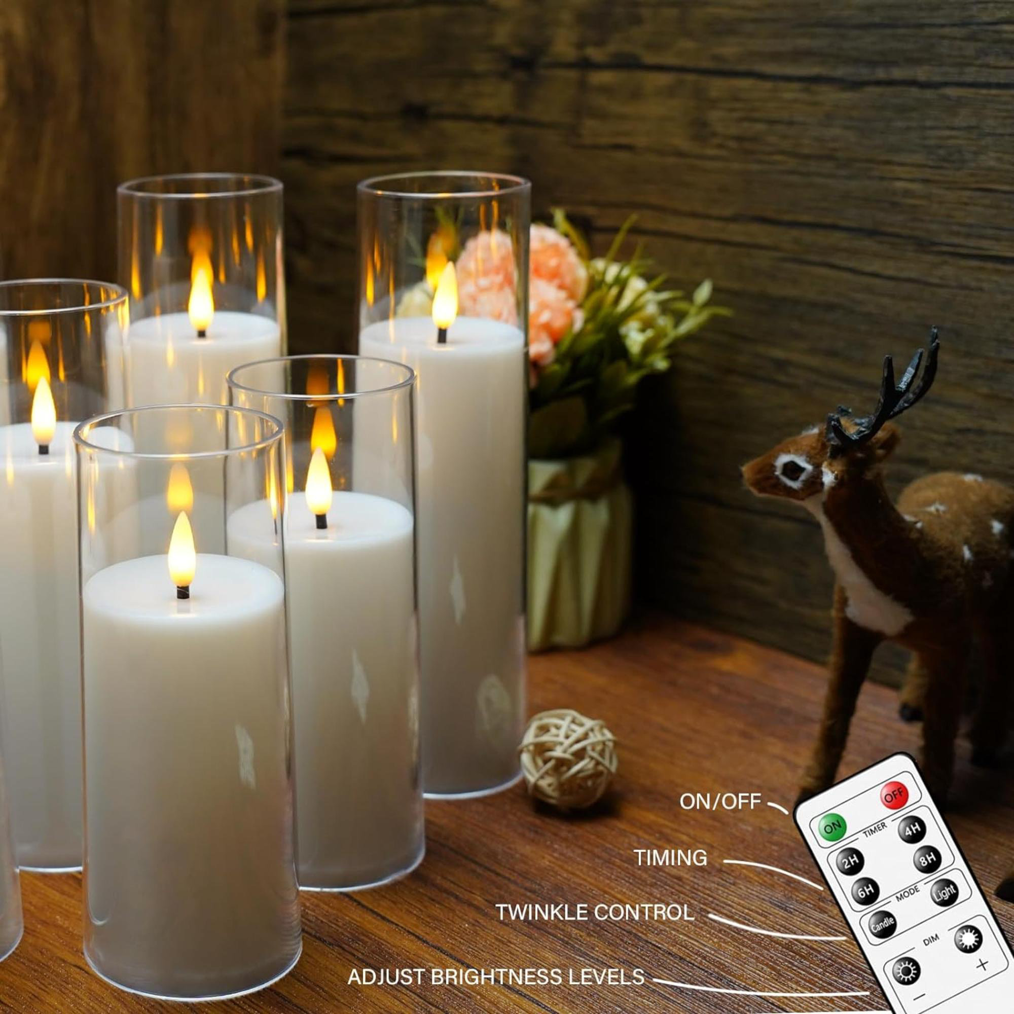 The Holiday Aisle® Flickering Flameless Candles Battery Operated With ...