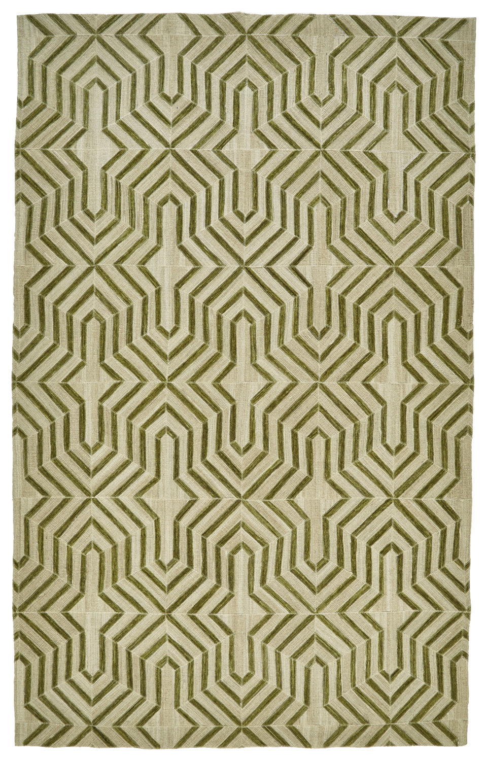 Ivy Bronx Cabrillo Geometric Handmade Flatweave Green/Gray Area Rug ...