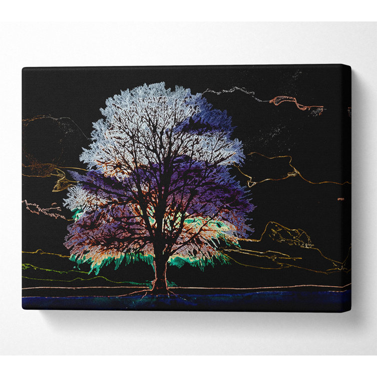 ClassicLiving Abstract Neon Landscape 12 - Wrapped Canvas Art Prints ...