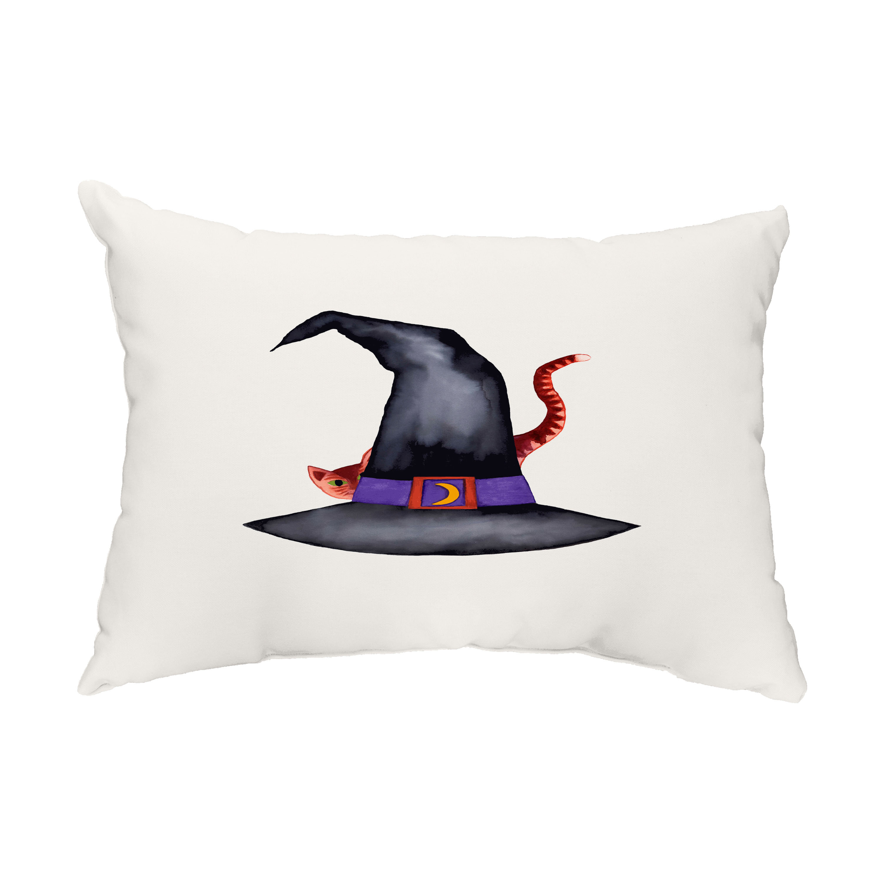 e by design Cat Behind the Hat Outdoor Square Lumbar Pillow | Wayfair