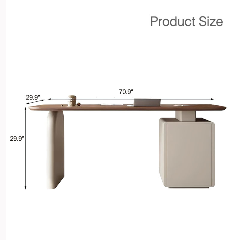 Brayden Studio® Dunte Walnut 3-Drawer Writing Desk With Storage For ...