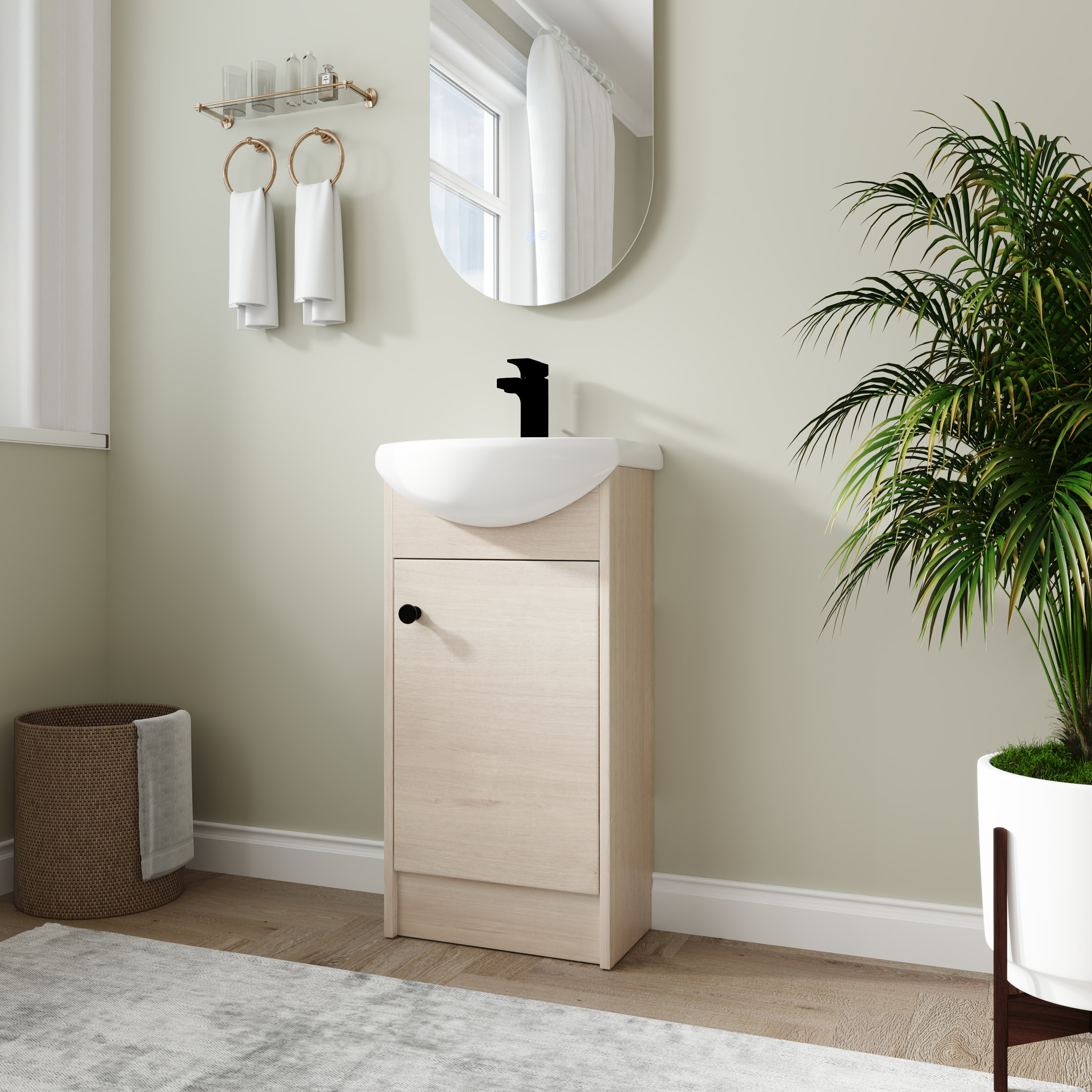 Ebern Designs Koden 18.15'' Single Bathroom Vanity with Ceramic Top ...