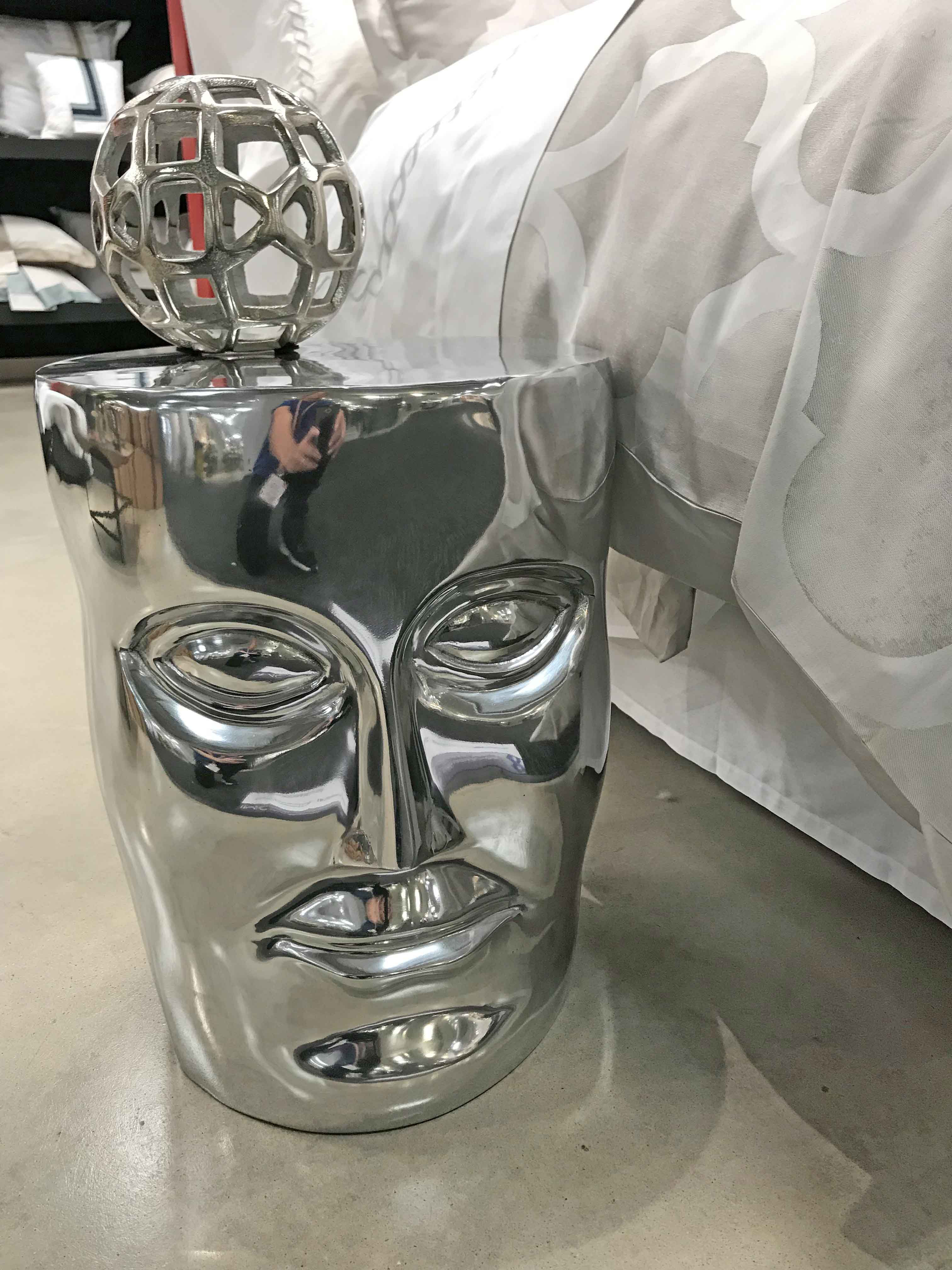 Wrought Studio™ Brieta Cara Alum Face Stool & Reviews | Wayfair