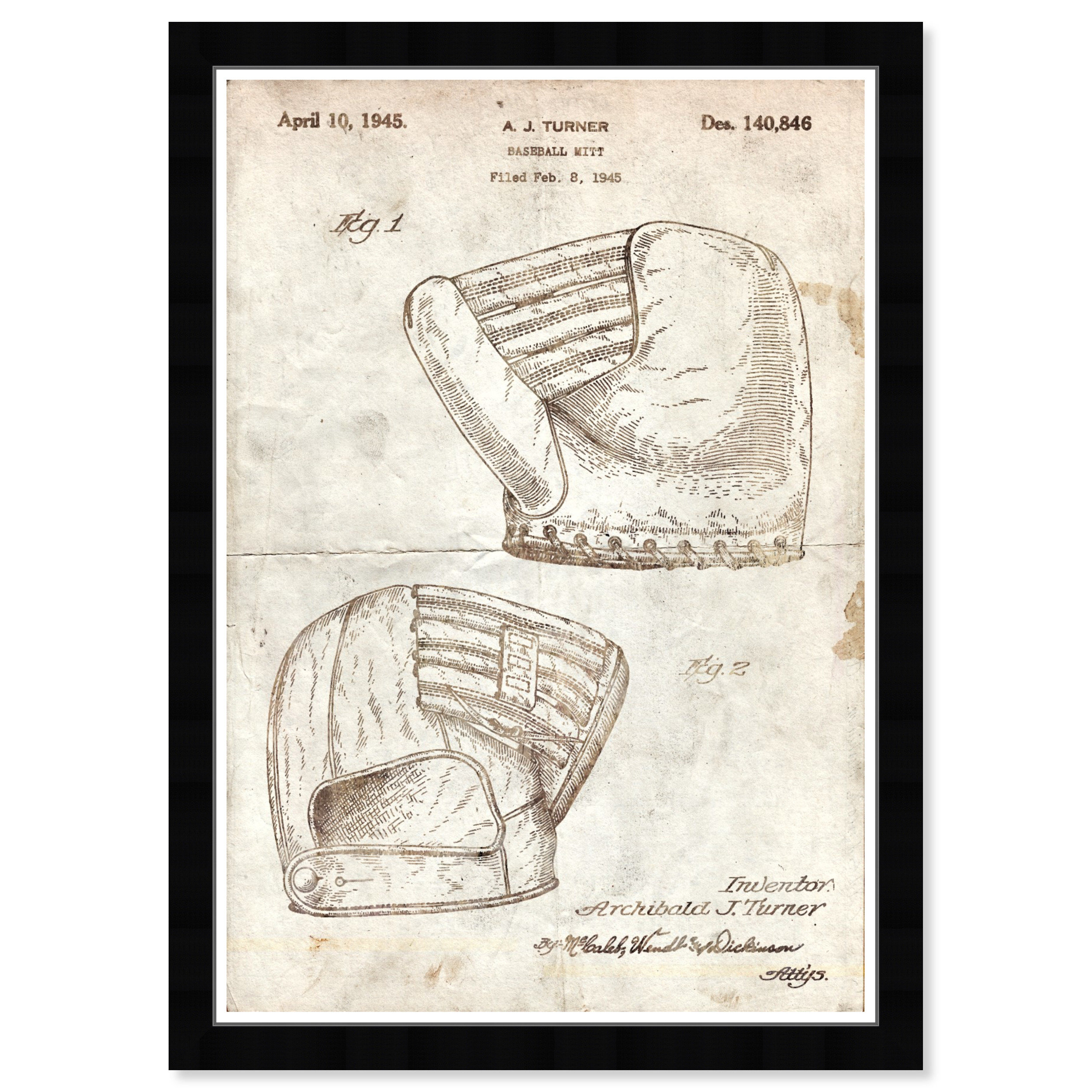 Williston Forge 'Sports and Teams Baseball Mitt 1945 Parchment Baseball ...