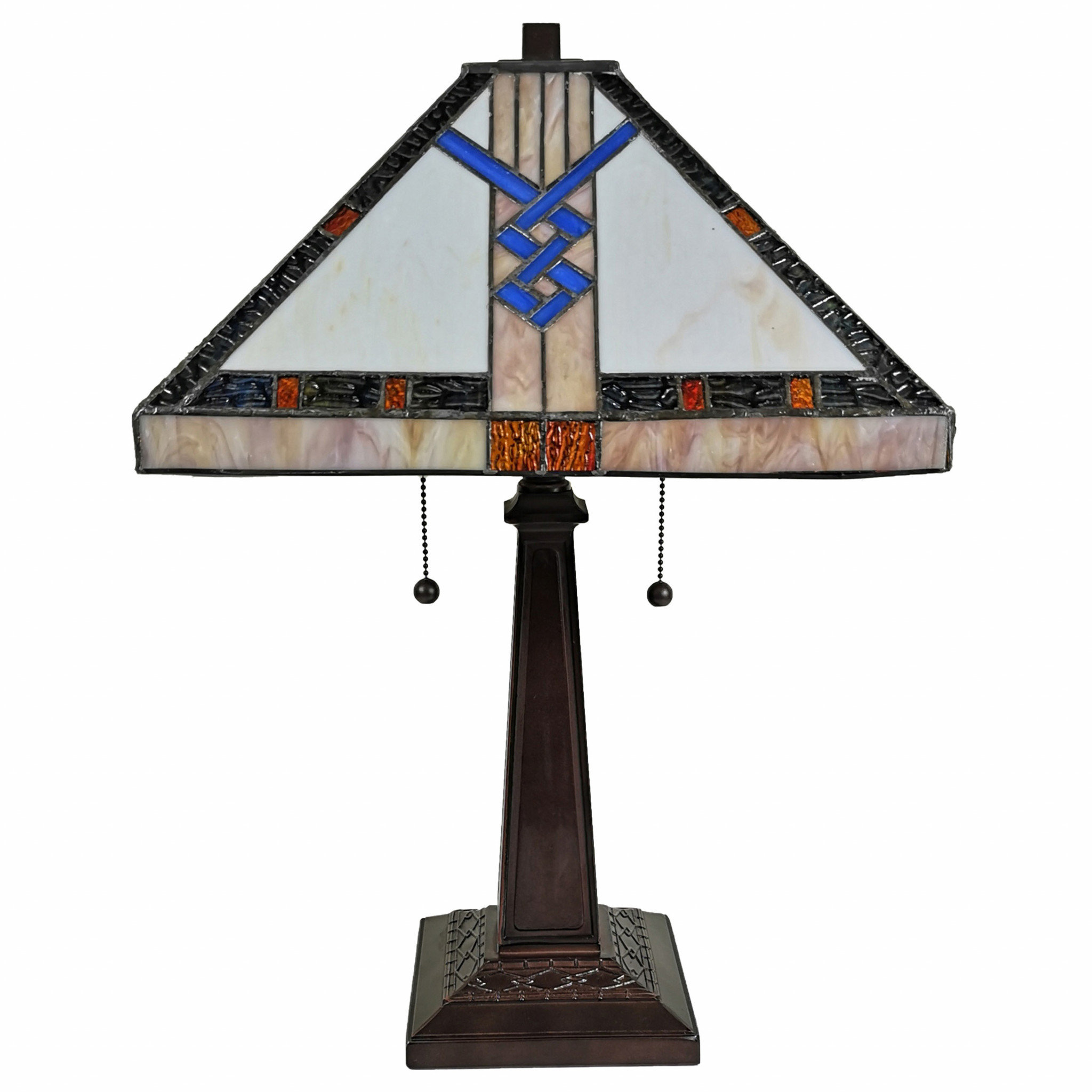 Bloomsbury Market 23" Stained Glass Stained Glass Antique Two Light ...