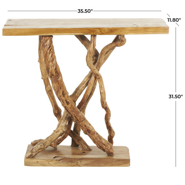 Millwood Pines Cliffes Handmade Light Wood Color Live Edge Teak Branch ...