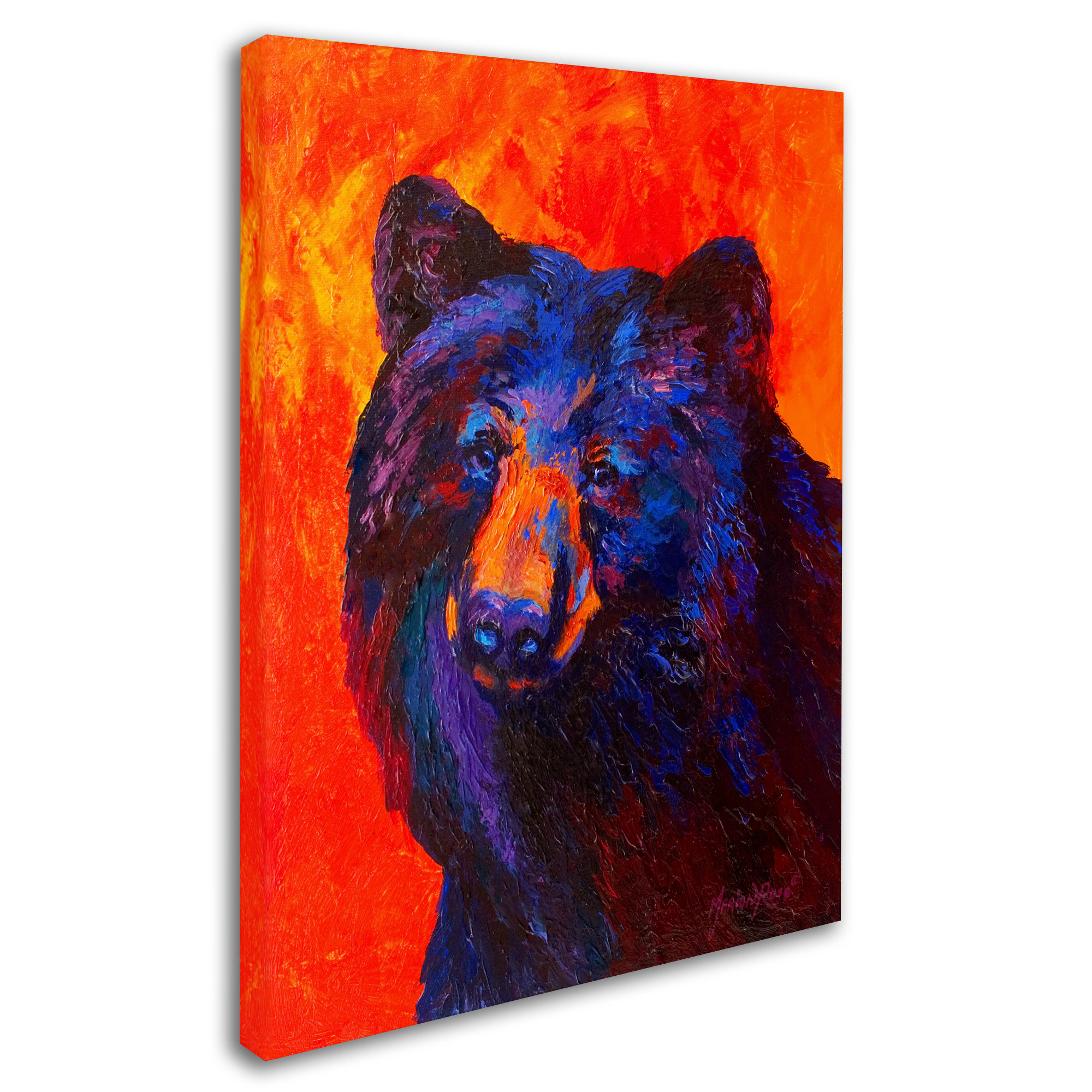 Latitude Run® Thoughtful Black Bear by Marion Rose - Print on Canvas ...