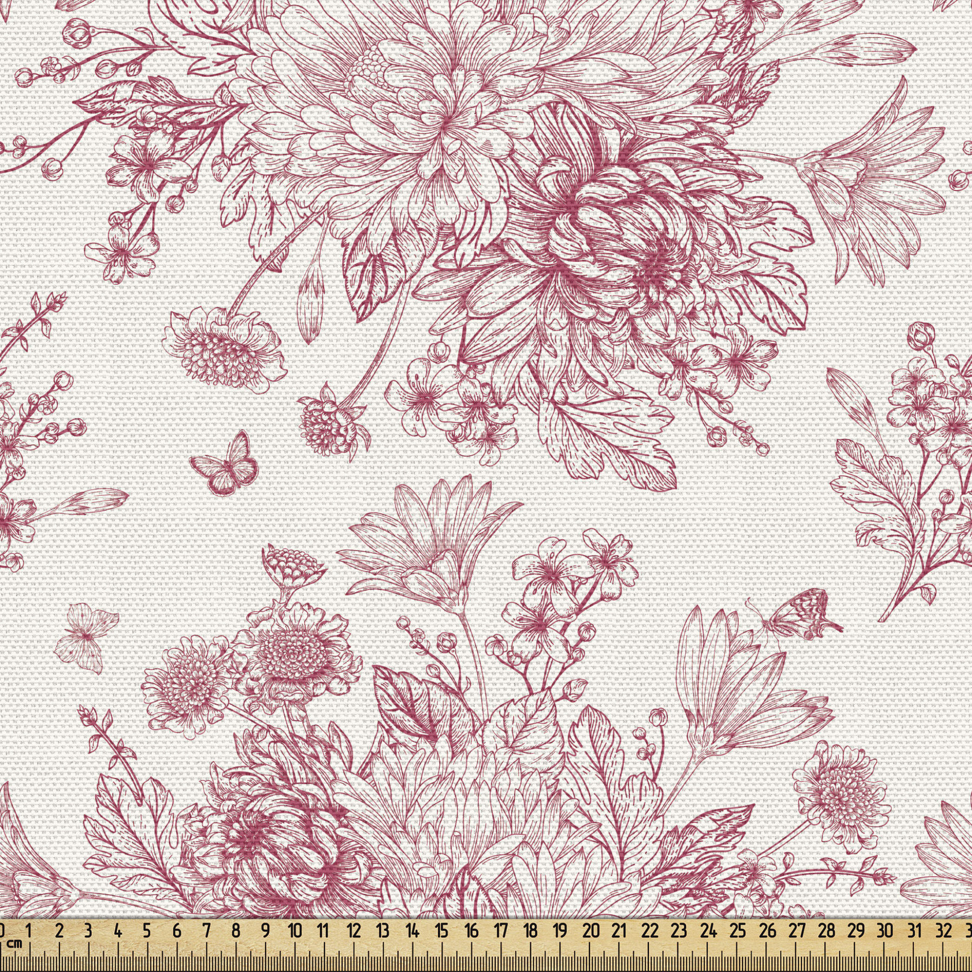 East Urban Home Vintage Botany Fabric By The Yard, English Garden Art ...