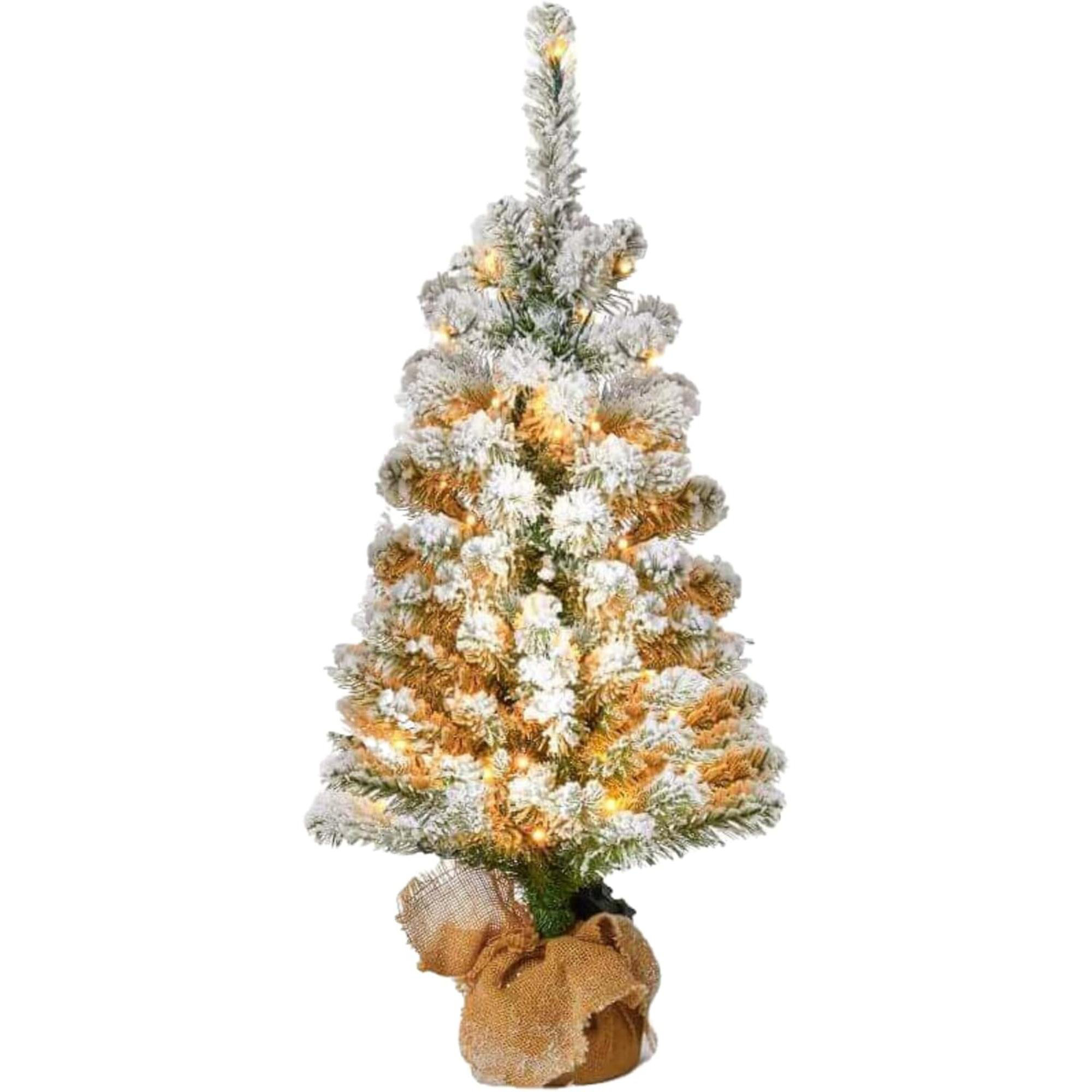 The Holiday Aisle® 3Ft Pre-Lit Snow Flocked Artificial Christmas Tree ...