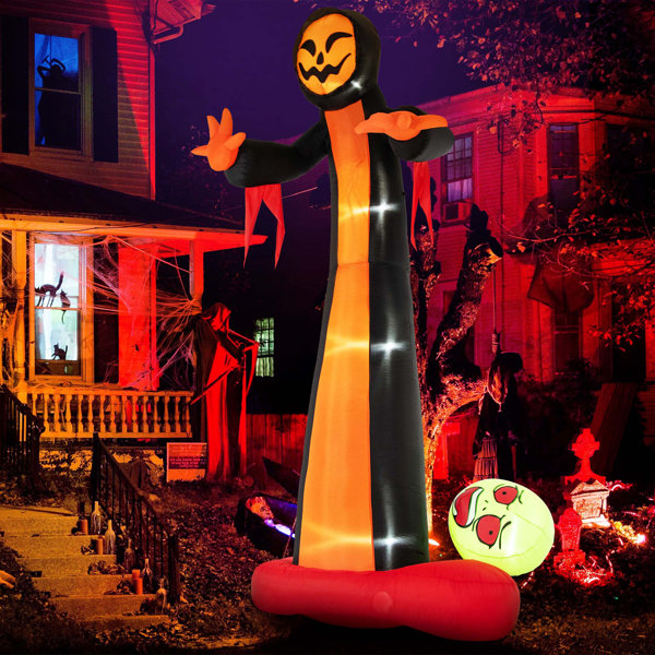 The Holiday Aisle® 12 Ft Inflatable Grim Reaper Ghost Large Halloween ...