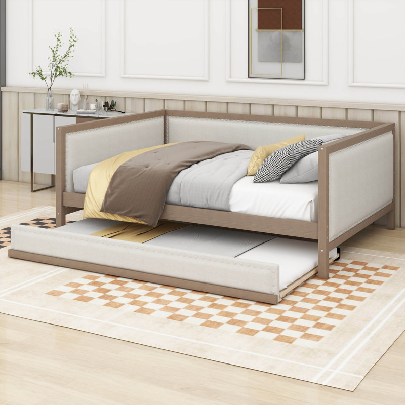Lark Manor™ A Full-Sized Upholstered Daybed Complete With A Pull-Out ...