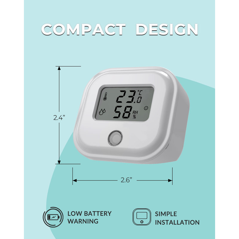 Ecoey Small Hygrometer Thermometer Humidity Meter Digital Monitor ...