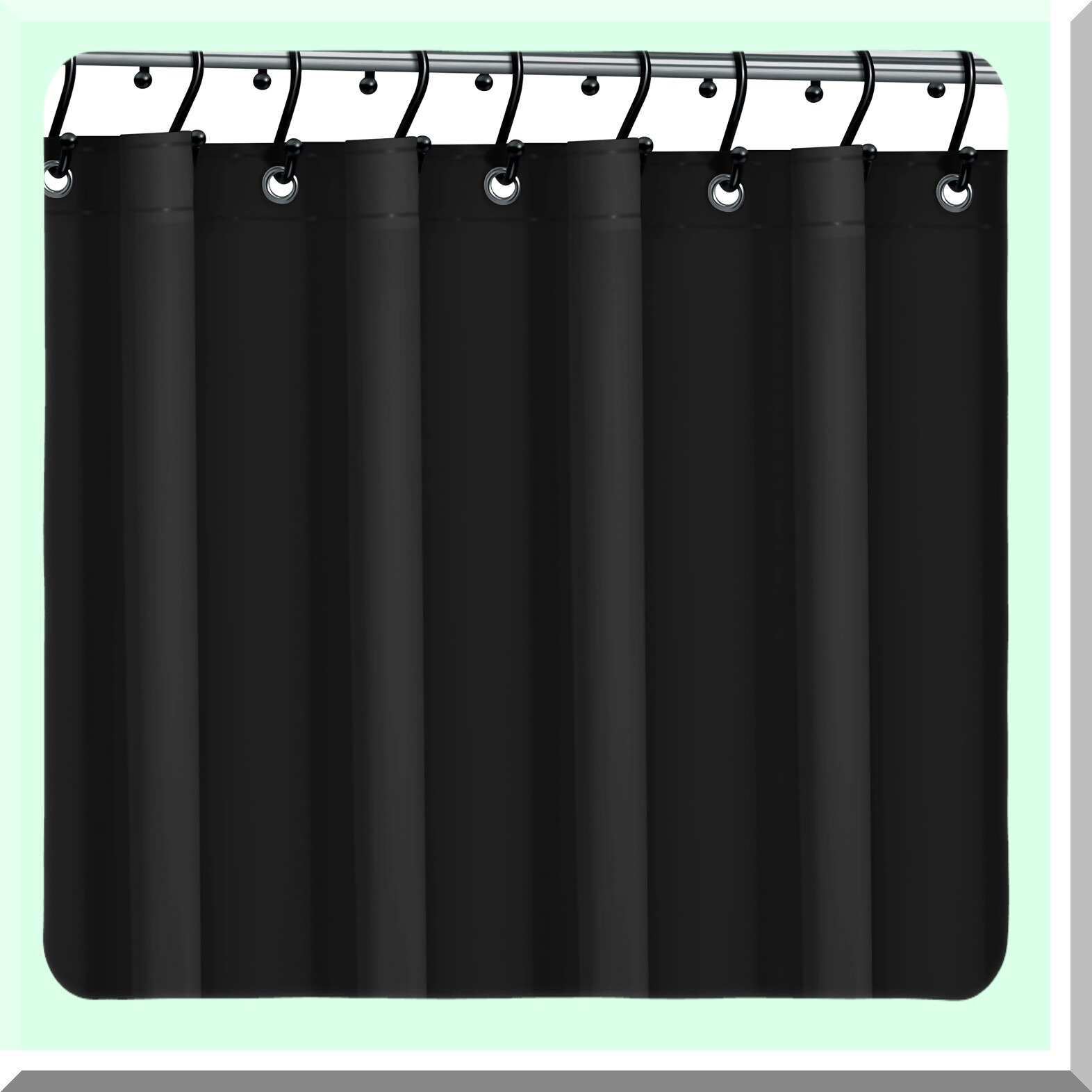Latitude Run® EcoGuard Black Shower Liner - PVC-Free, 6G PEVA, Rust ...