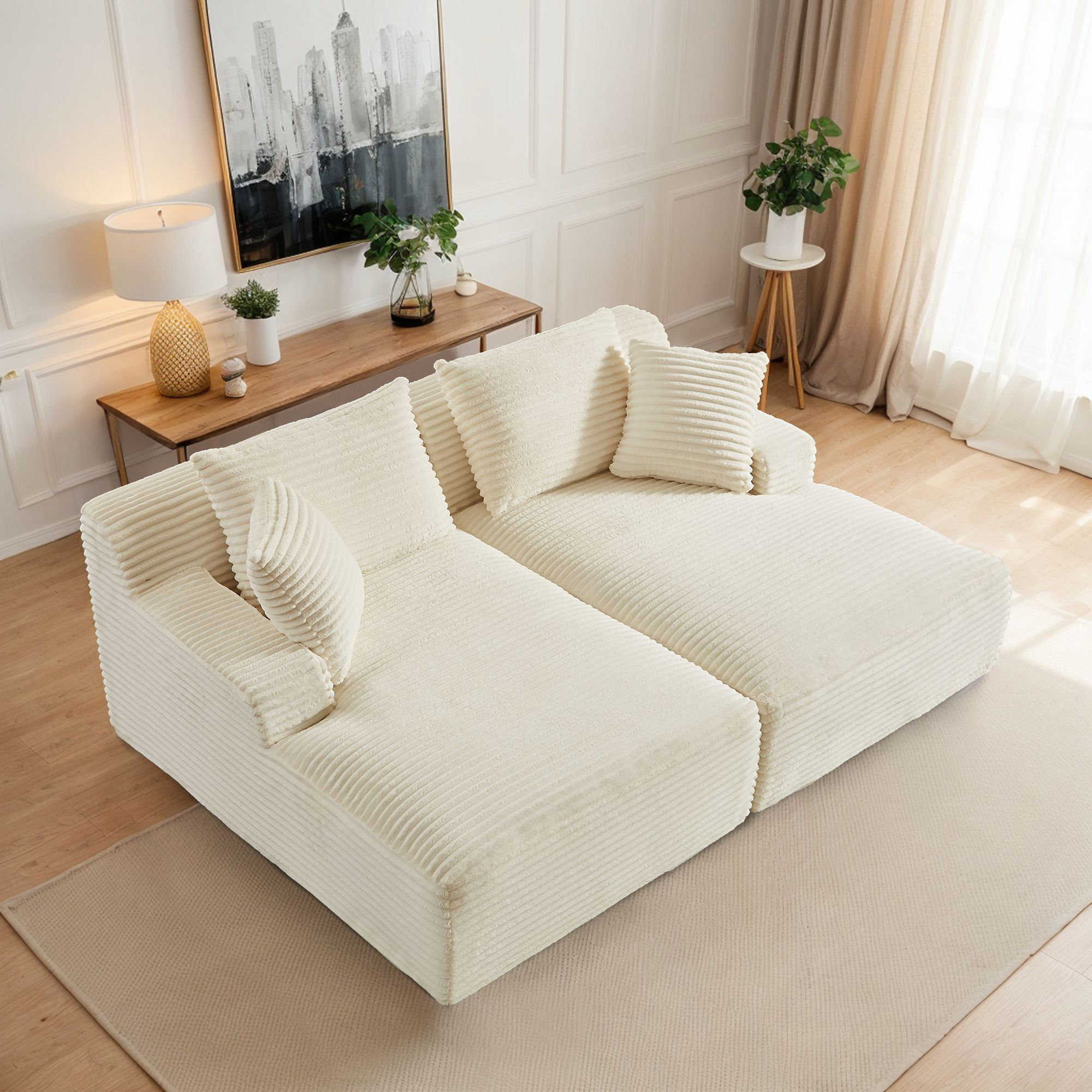 Mercer41 No Assembly Required Upholstery Sleeper Sofa Bed, 2 - Piece ...