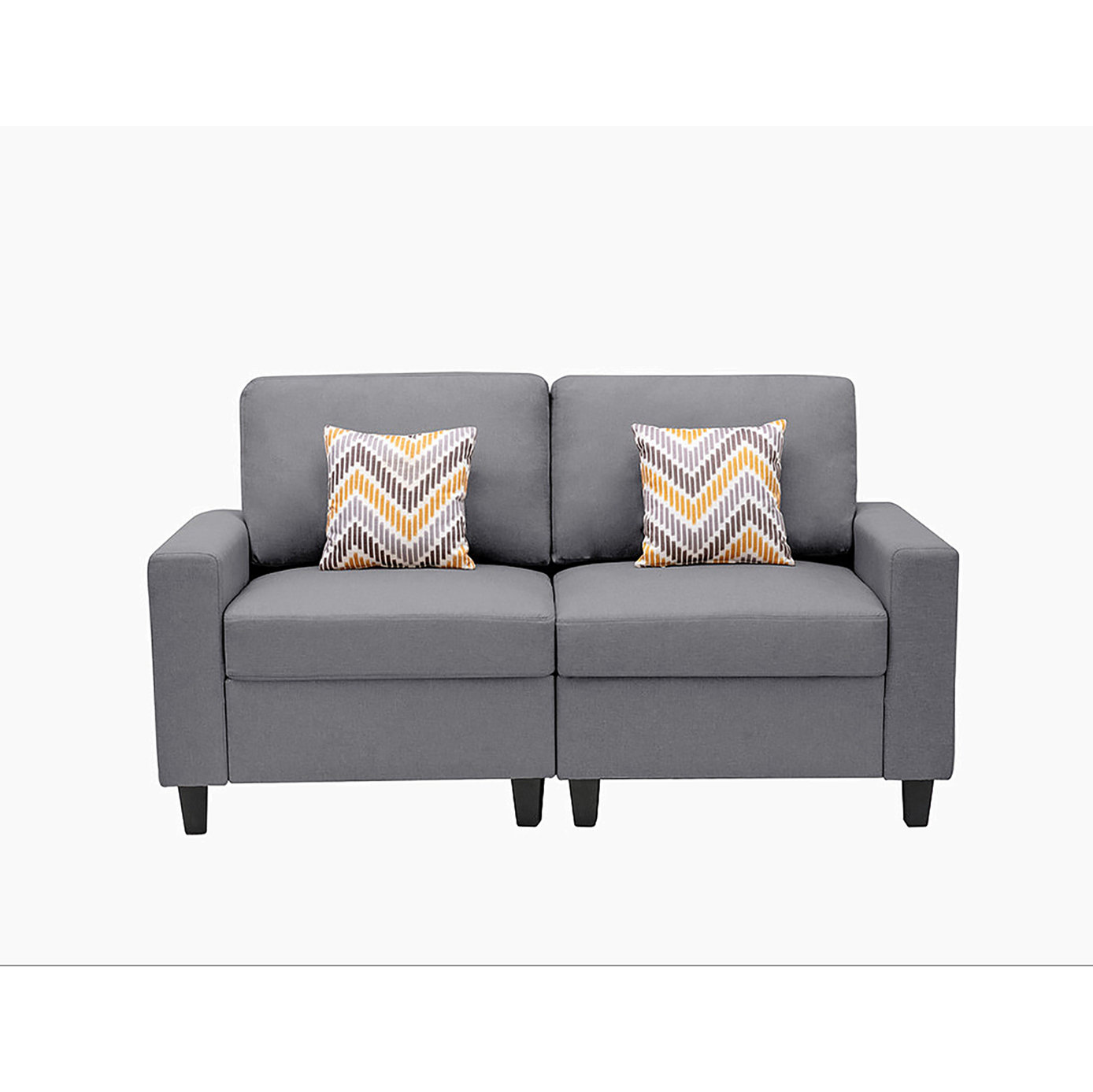 Latitude Run® Nolan Linen Fabric Sofa with Pillows and Interchangeable ...