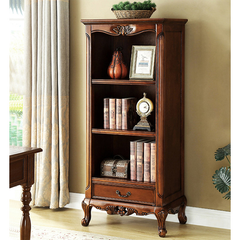 EliteFurnishings 58.98" Brown Standard Solid Wood Bookcases | Wayfair