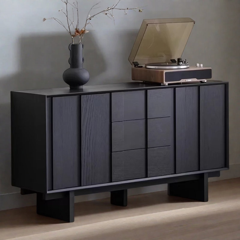 NICECABINET Simple Modern Black Wooden Sideboard | Wayfair