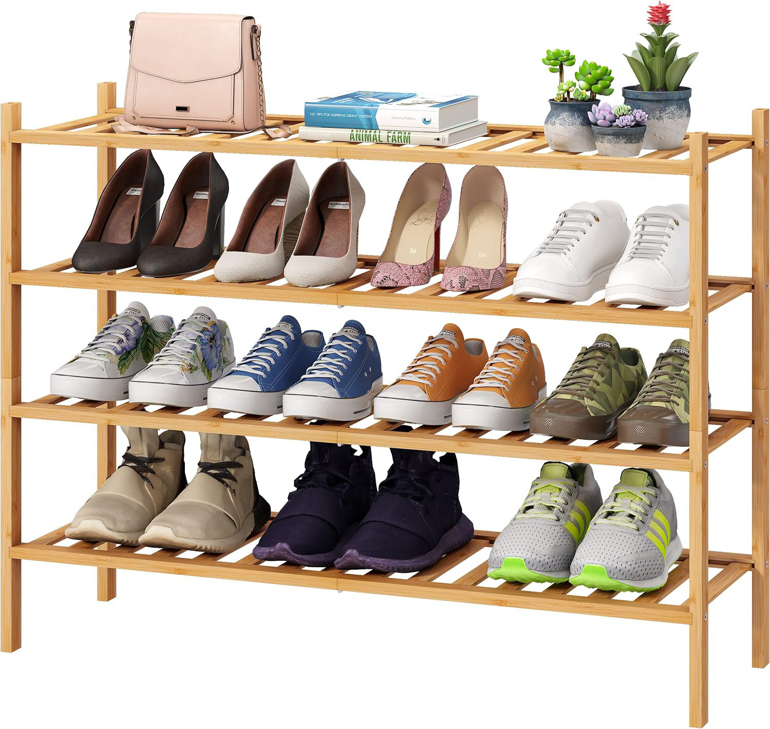Rebrilliant Shoe Rack, 4-Tier Long Shoe Rack for Entryway - Wayfair Canada